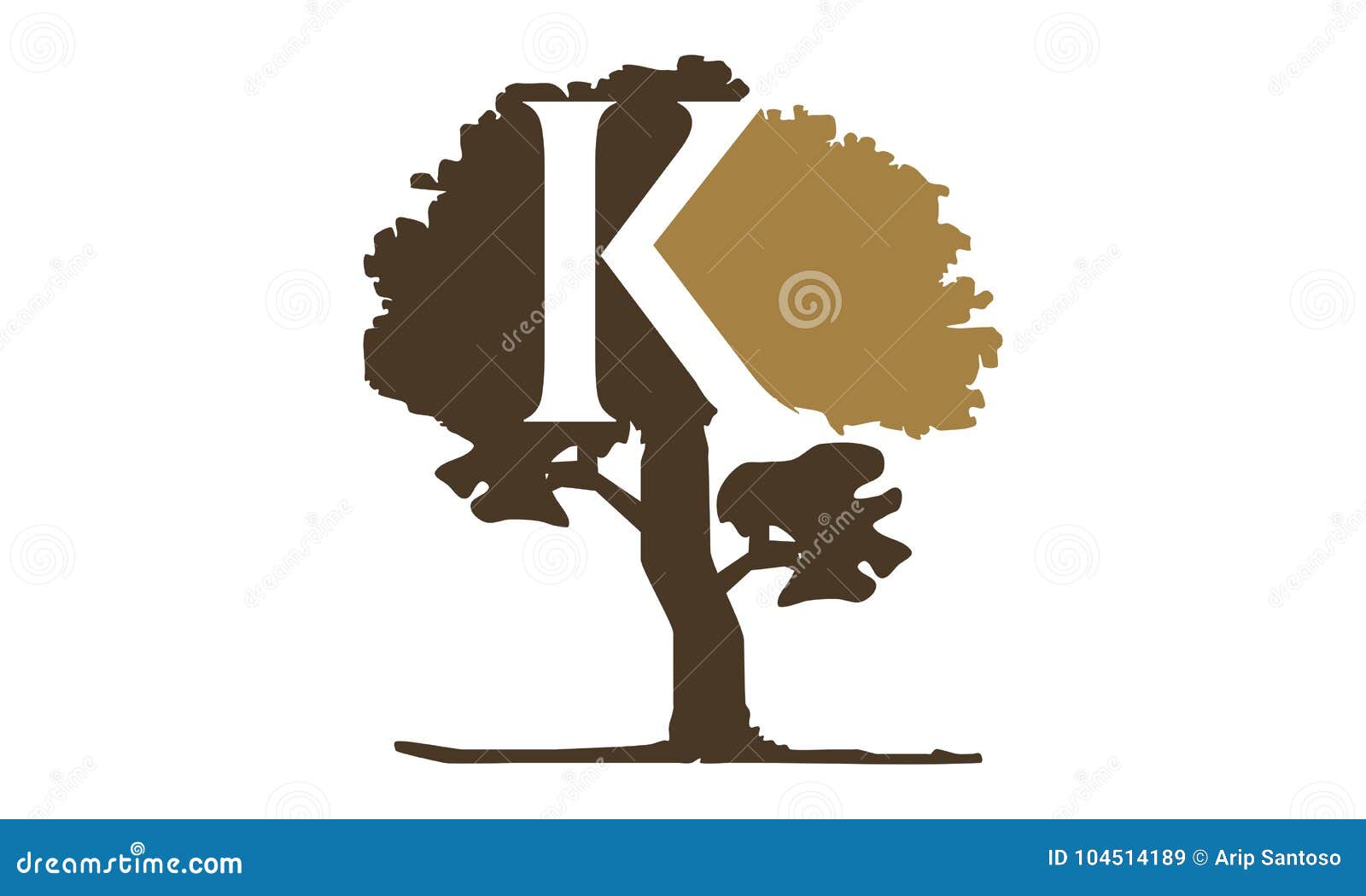 Tree Letter K stock vector. Illustration of branch, lawn - 104514189
