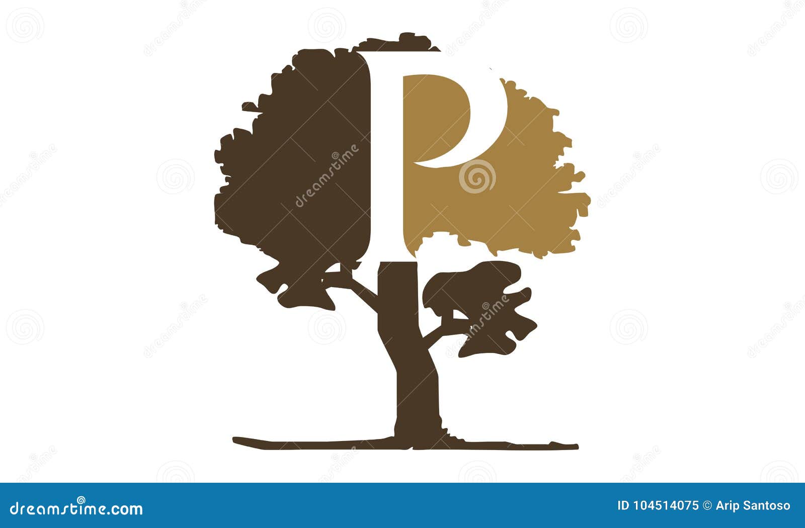 Tree Letter P stock vector. Illustration of park, company - 104514075