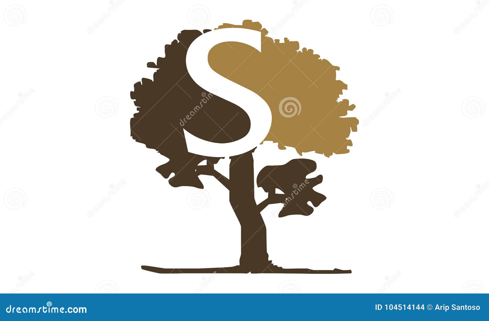 Tree Letter S stock vector. Illustration of lawn, natural - 104514144