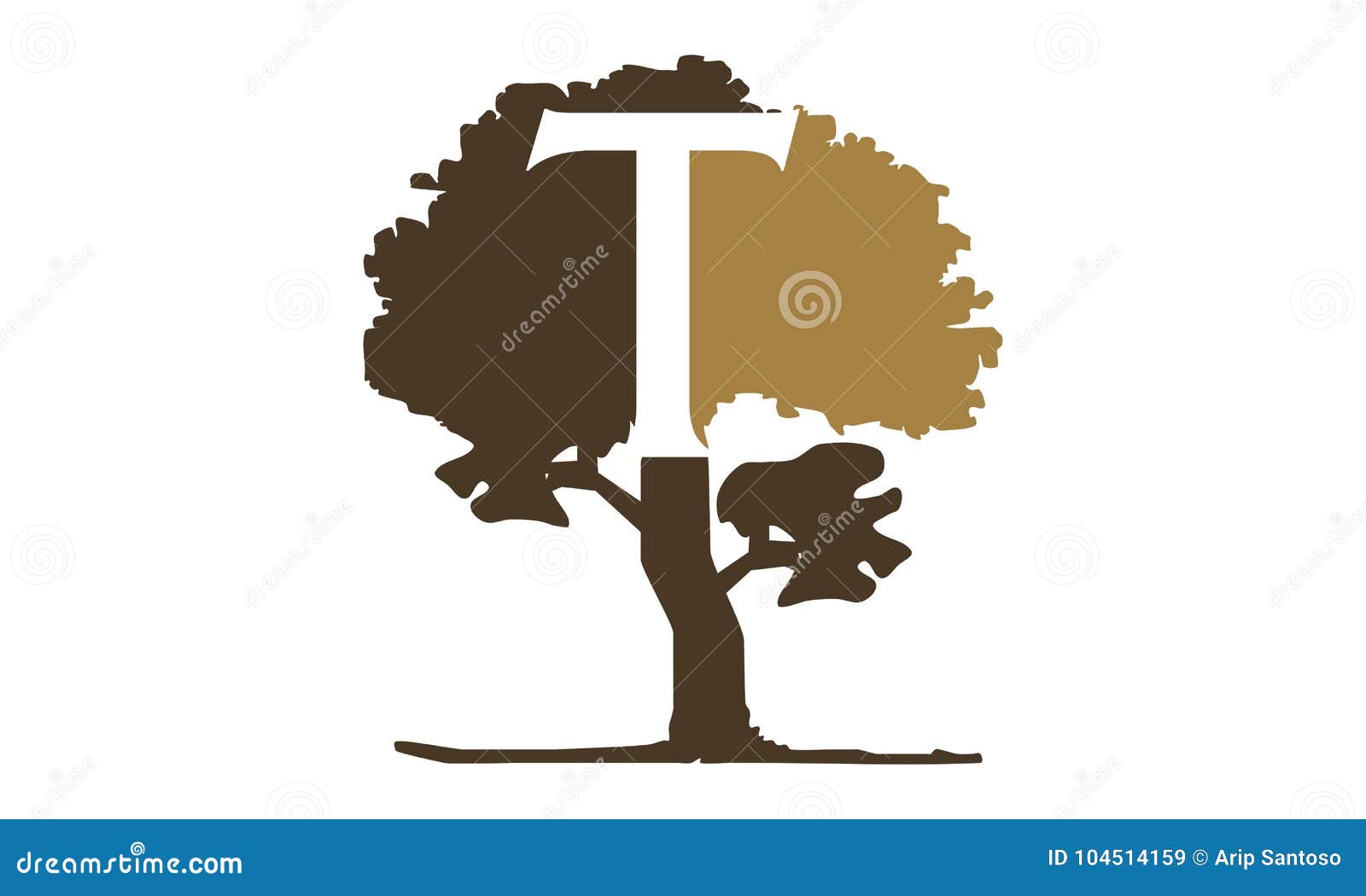Tree Letter T stock vector. Illustration of growth, floral - 104514159