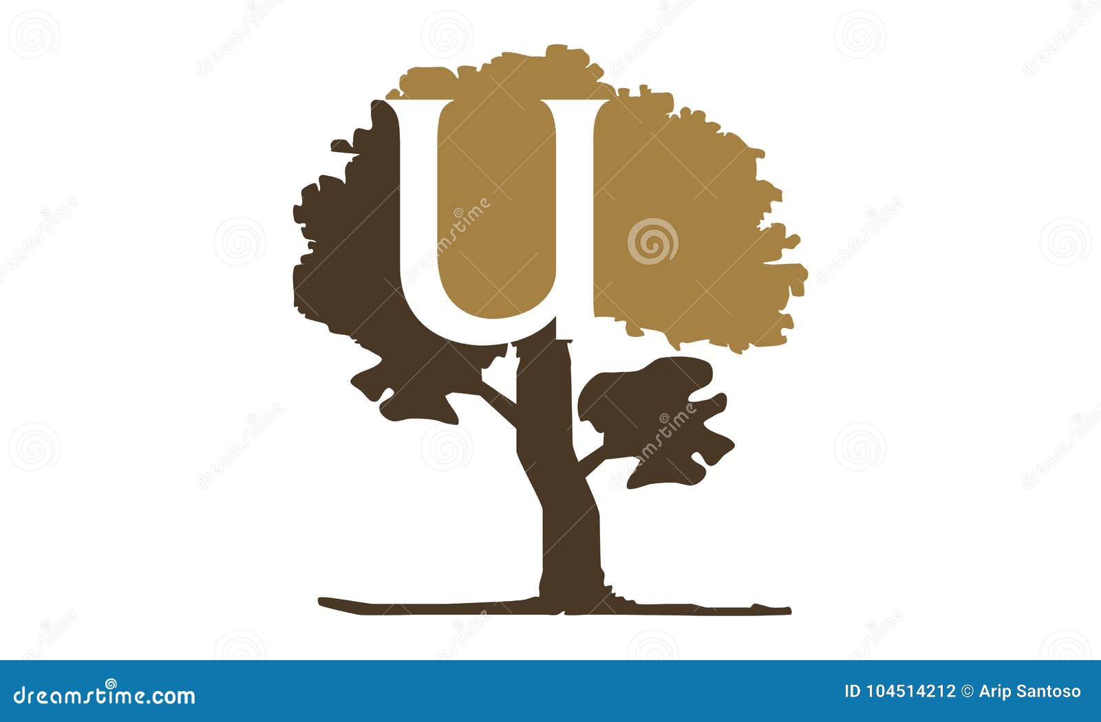 Tree Letter U stock vector. Illustration of flora, company - 104514212