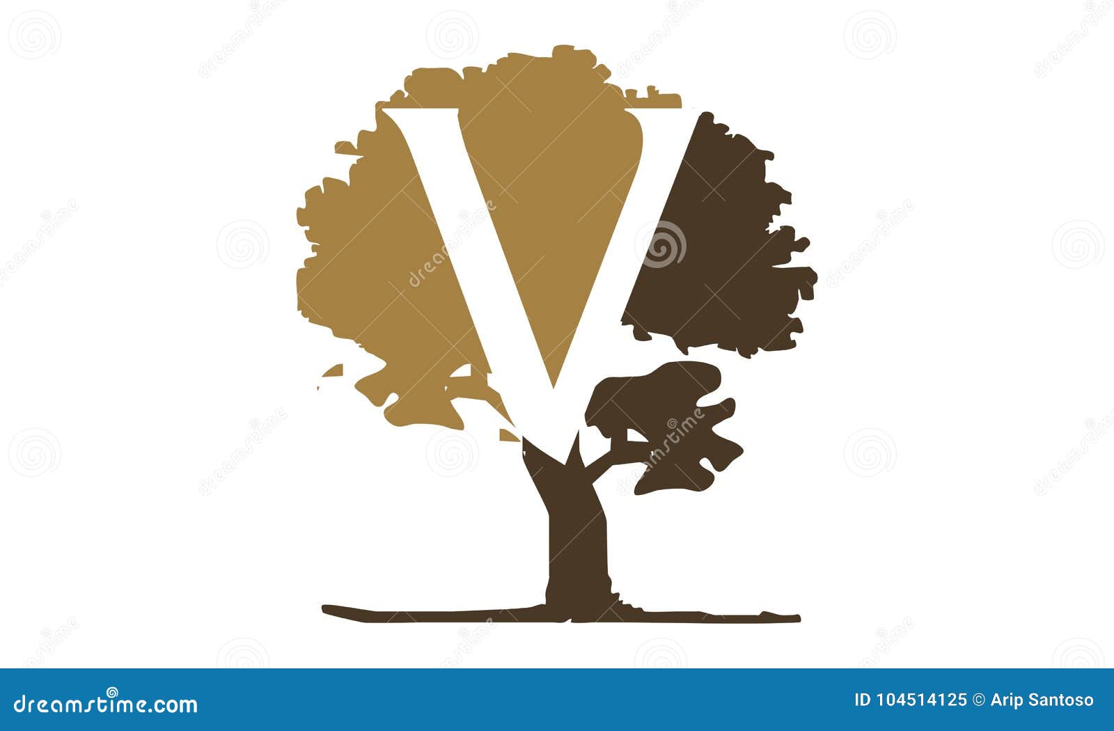 Tree Letter V stock vector. Illustration of agriculture - 104514125