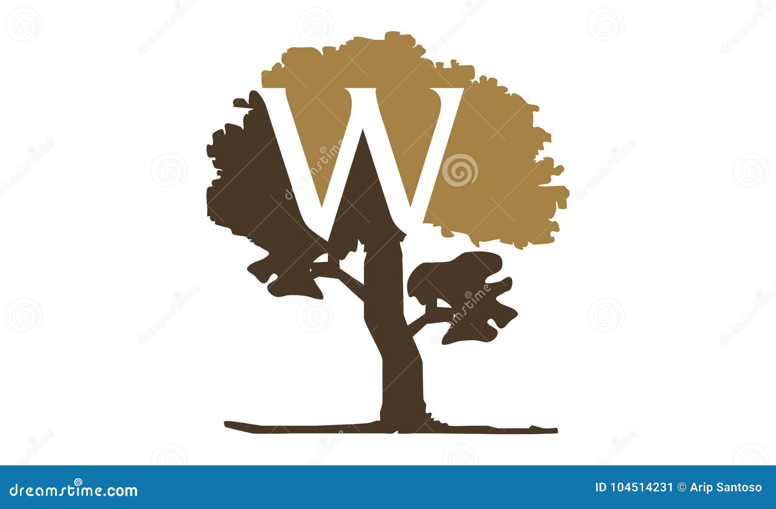 Tree Letter W stock vector. Illustration of park, business - 104514231