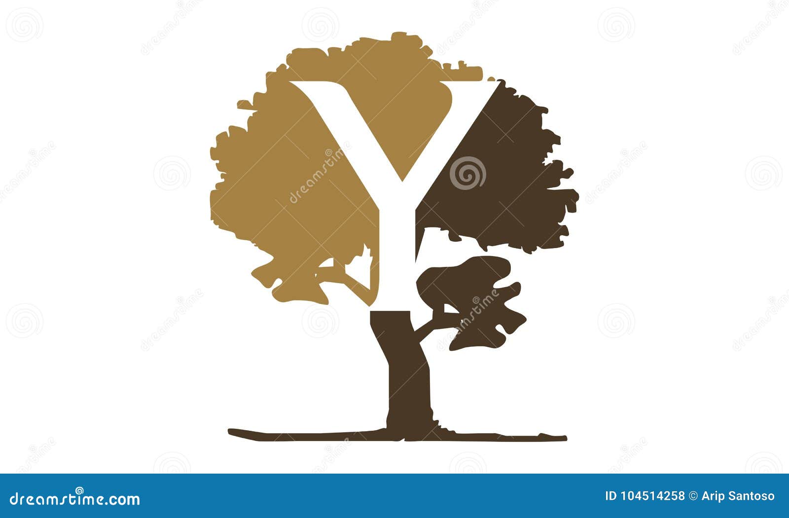 Tree Letter Y stock vector. Illustration of flora, leaves - 104514258