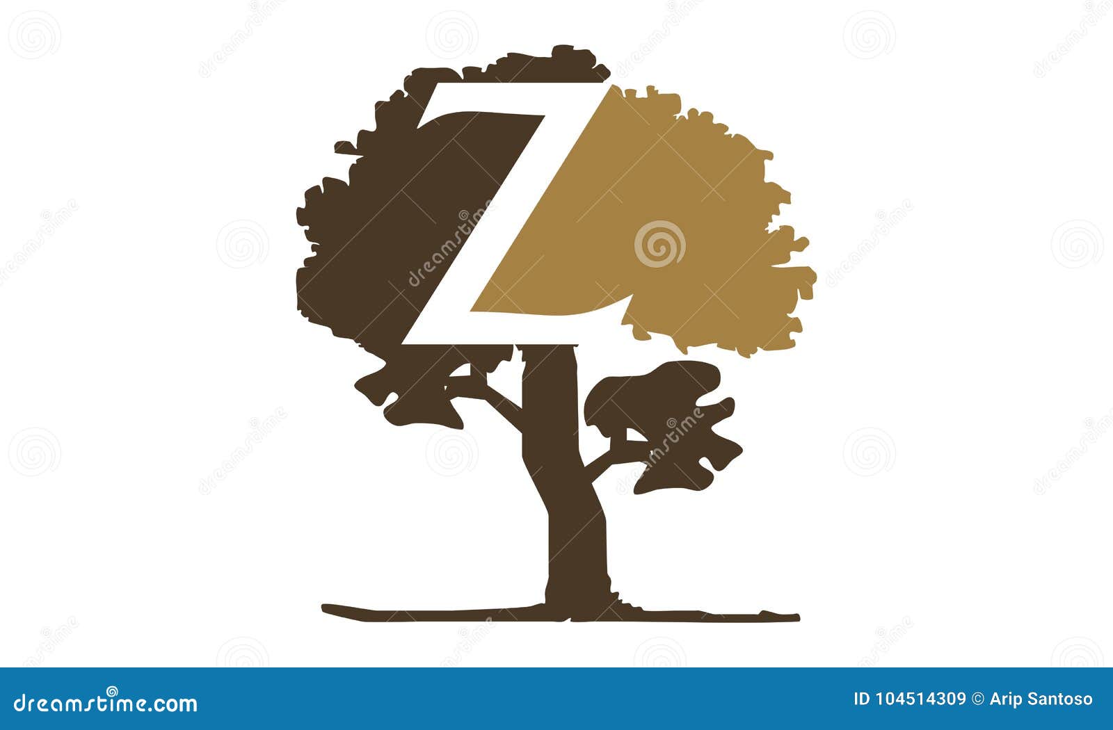 Tree Letter Z stock vector. Illustration of business - 104514309