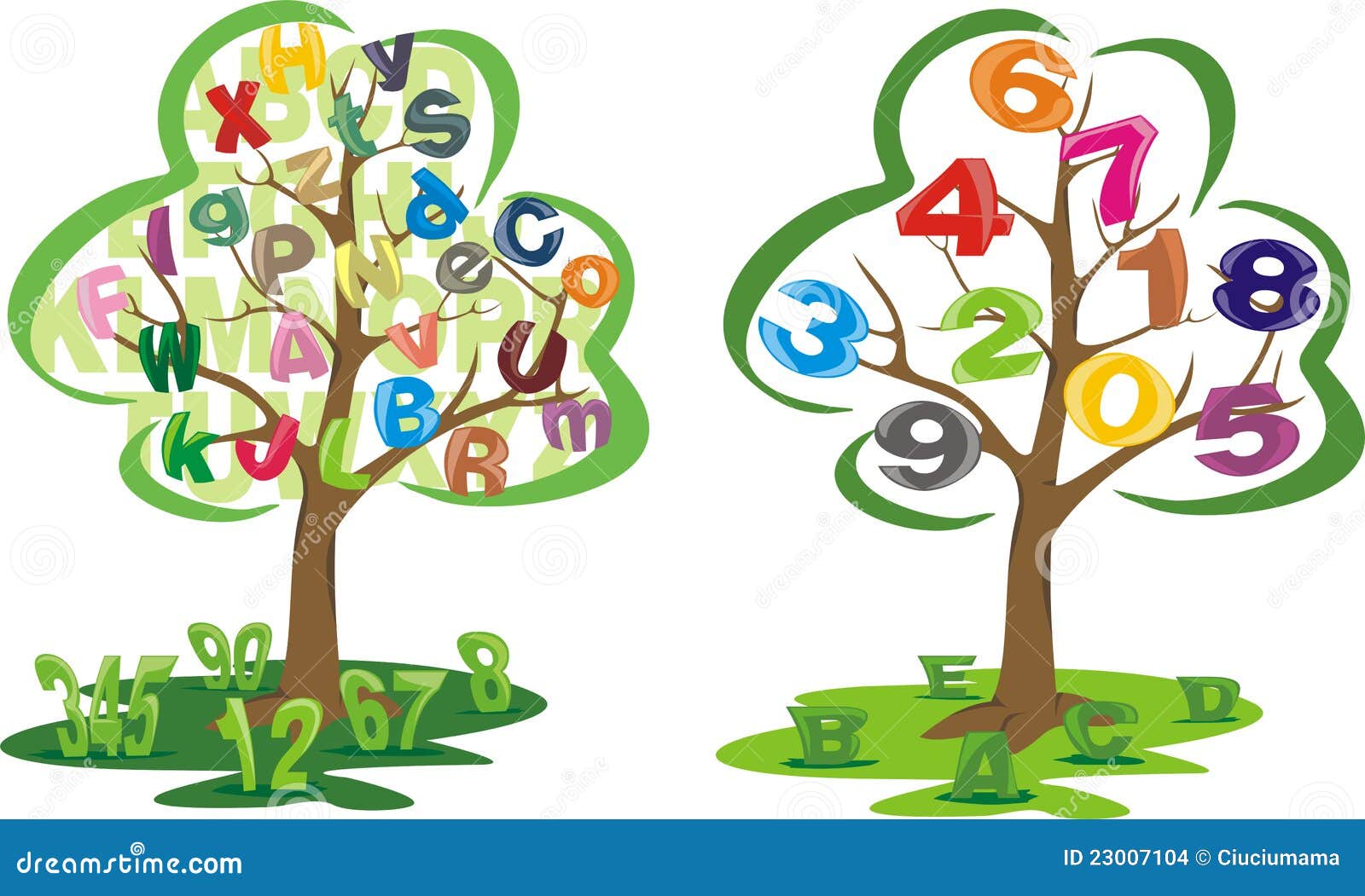 Tree With Letters And Numbers Stock Images - Image: 23007104