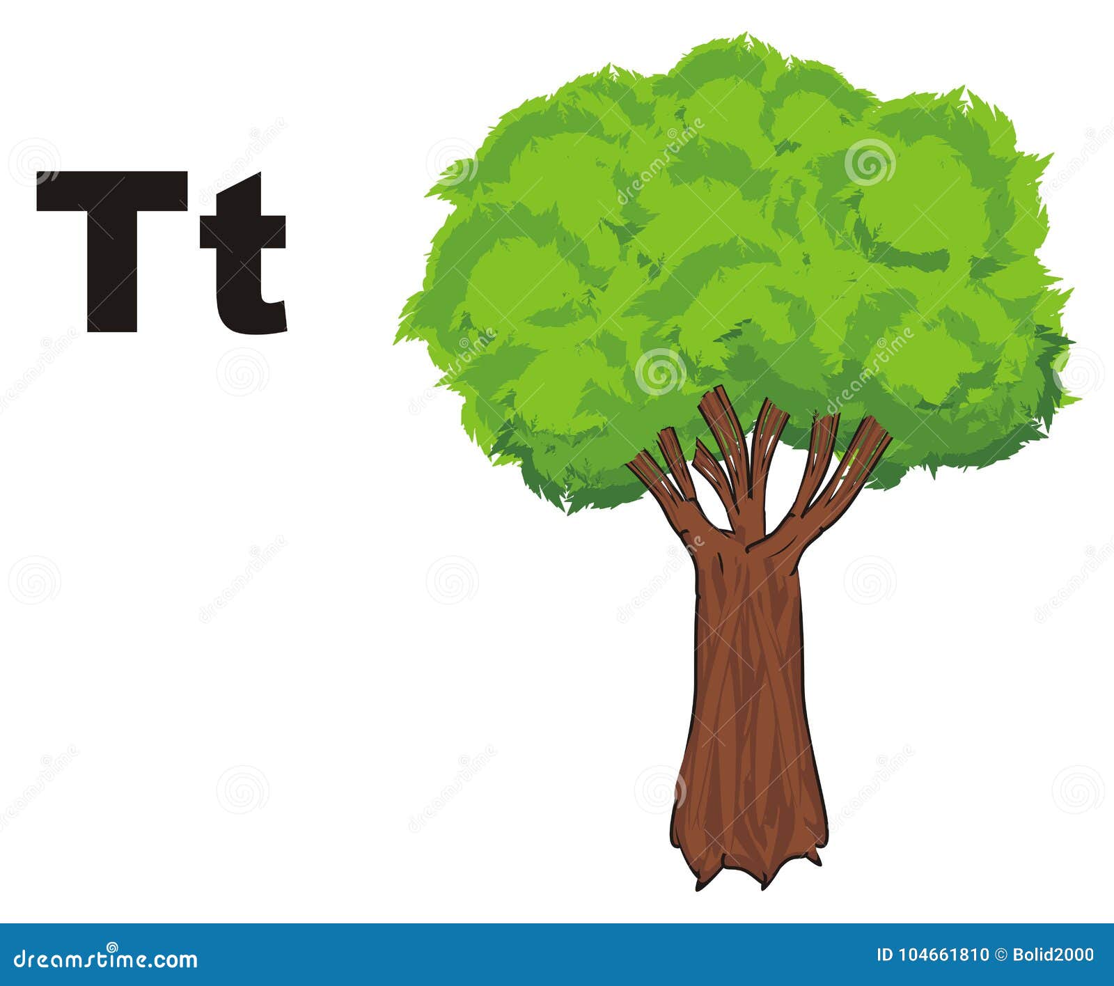 Tree and letters stock illustration. Illustration of isolated - 104661810