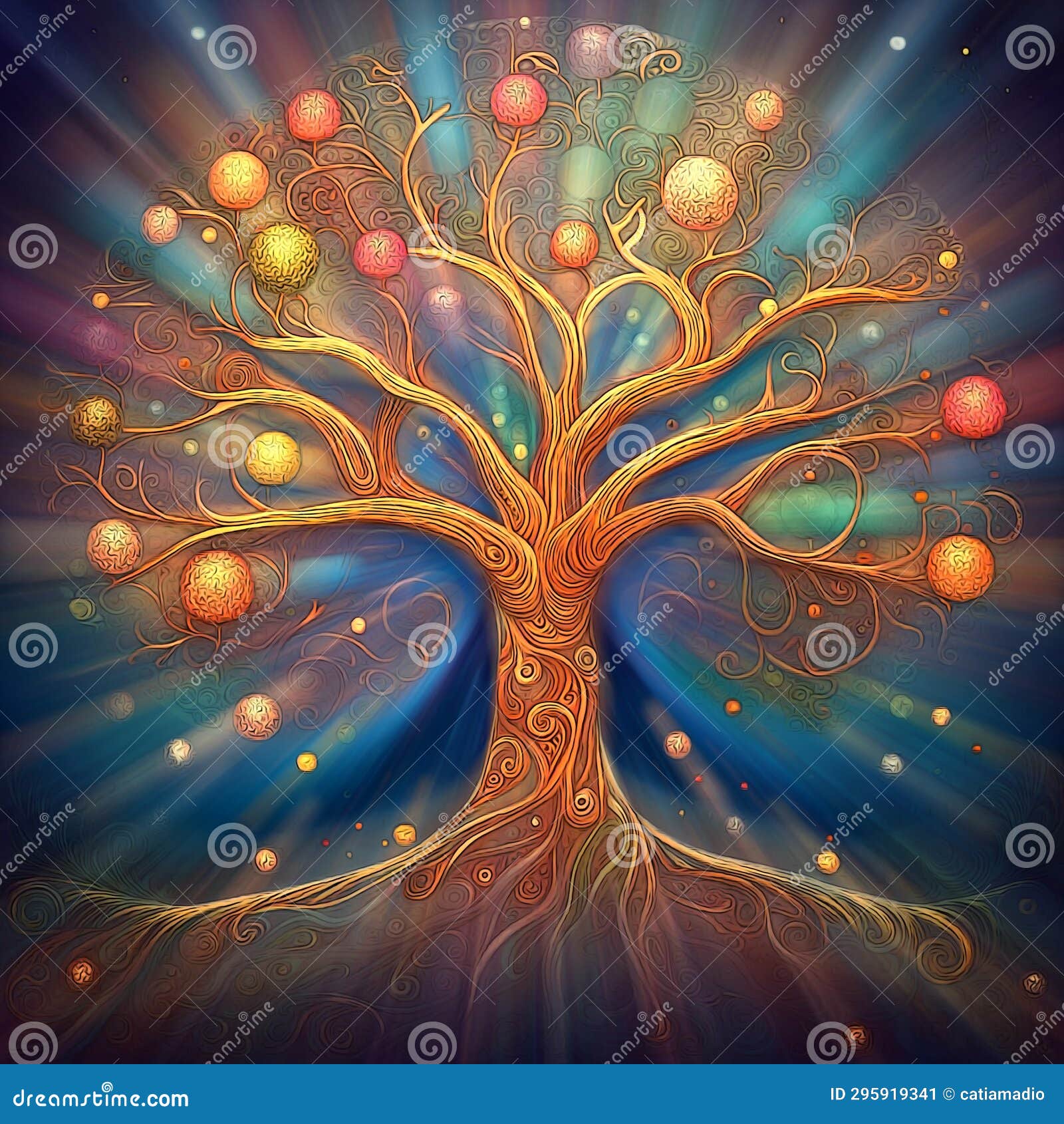 The Tree of Life Abstract Colorful Ilustration Stock Illustration ...