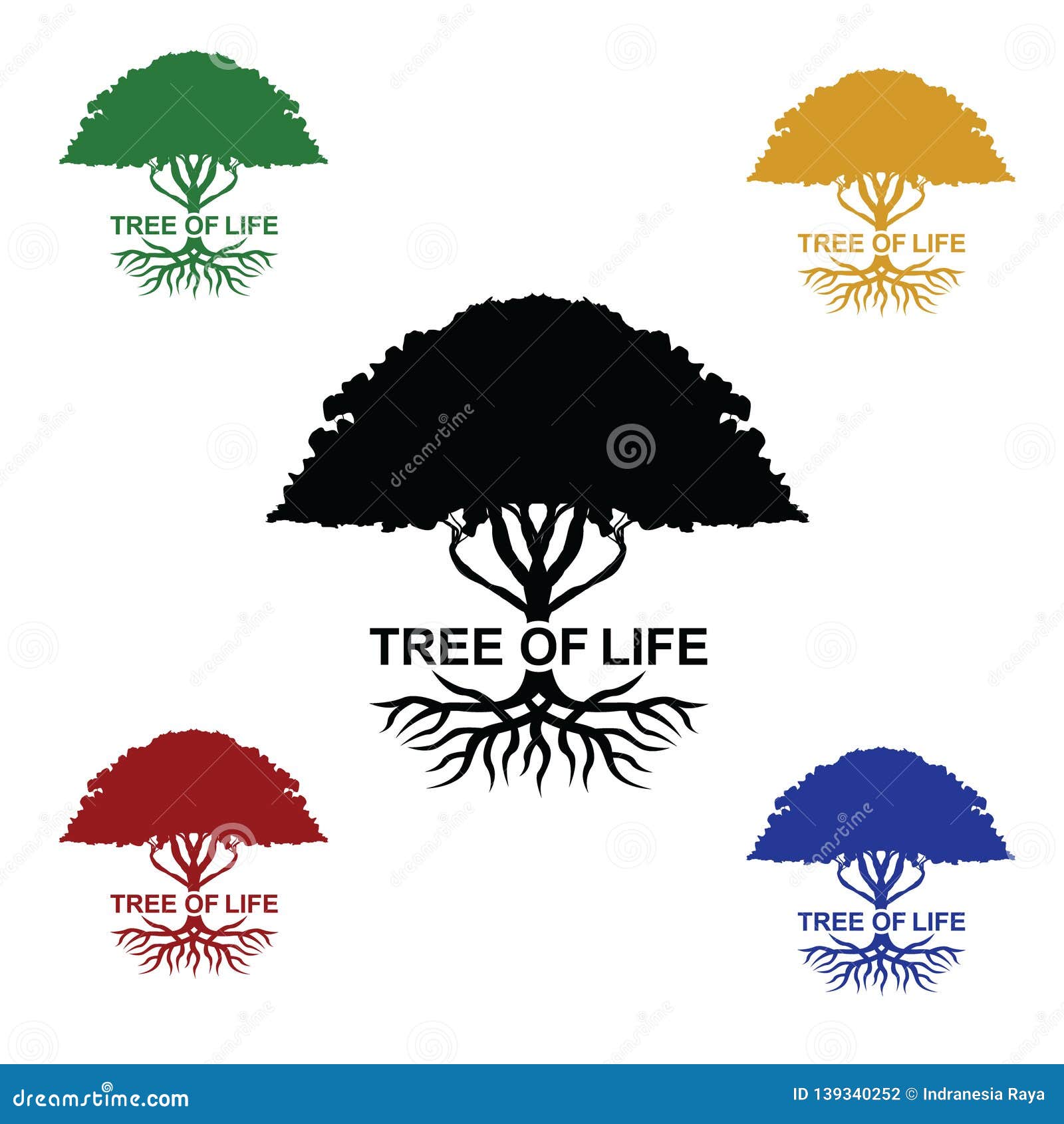 Tree of life colours stock illustration. Illustration of life - 139340252