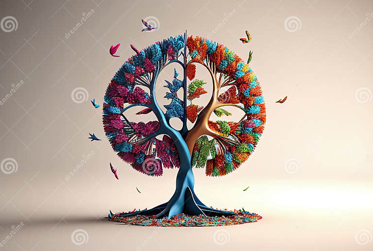 Tree of Life Concept of Peace on the Planet Stock Illustration ...