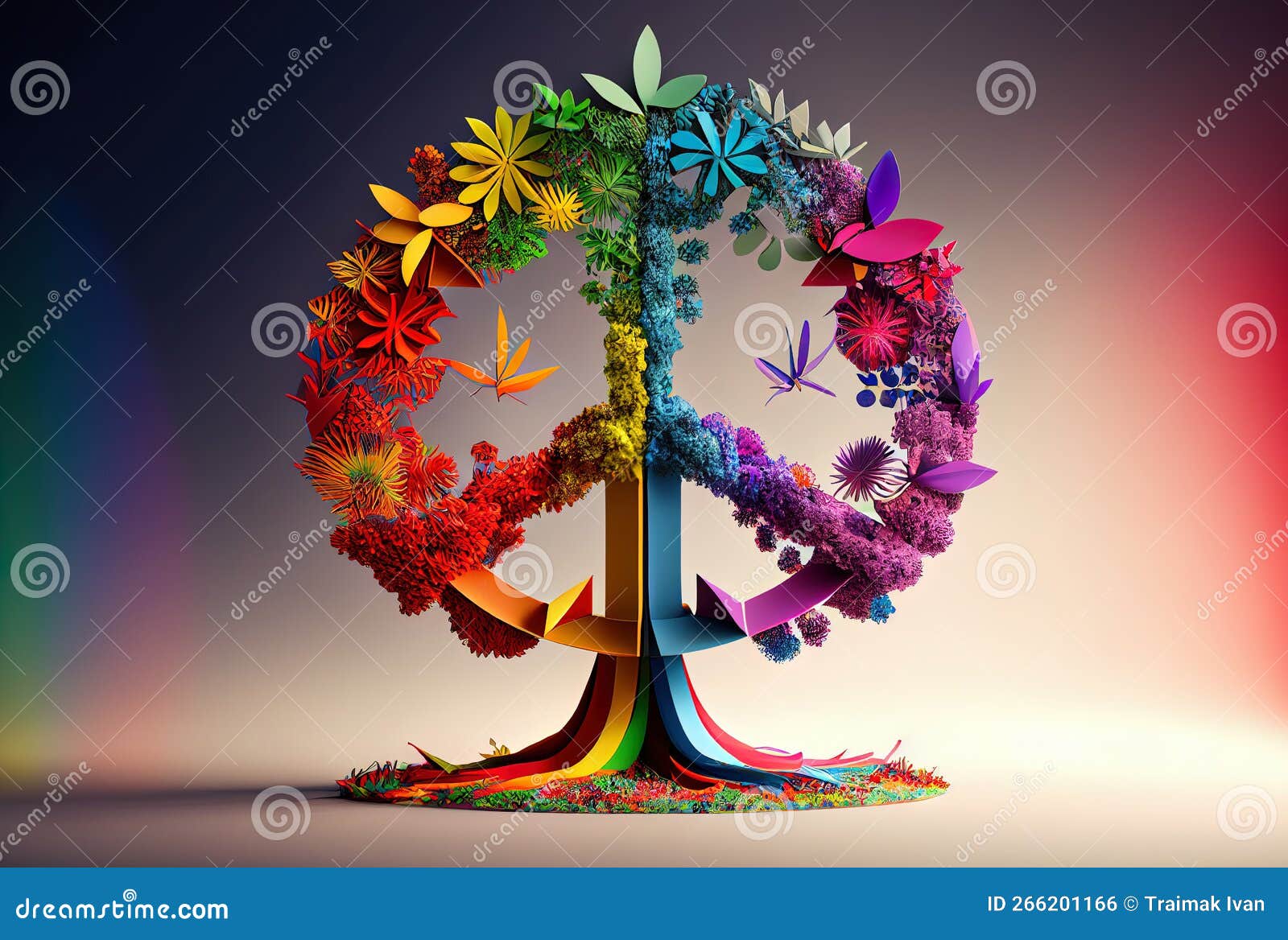 Tree of Life Concept of Peace on the Planet Stock Illustration ...