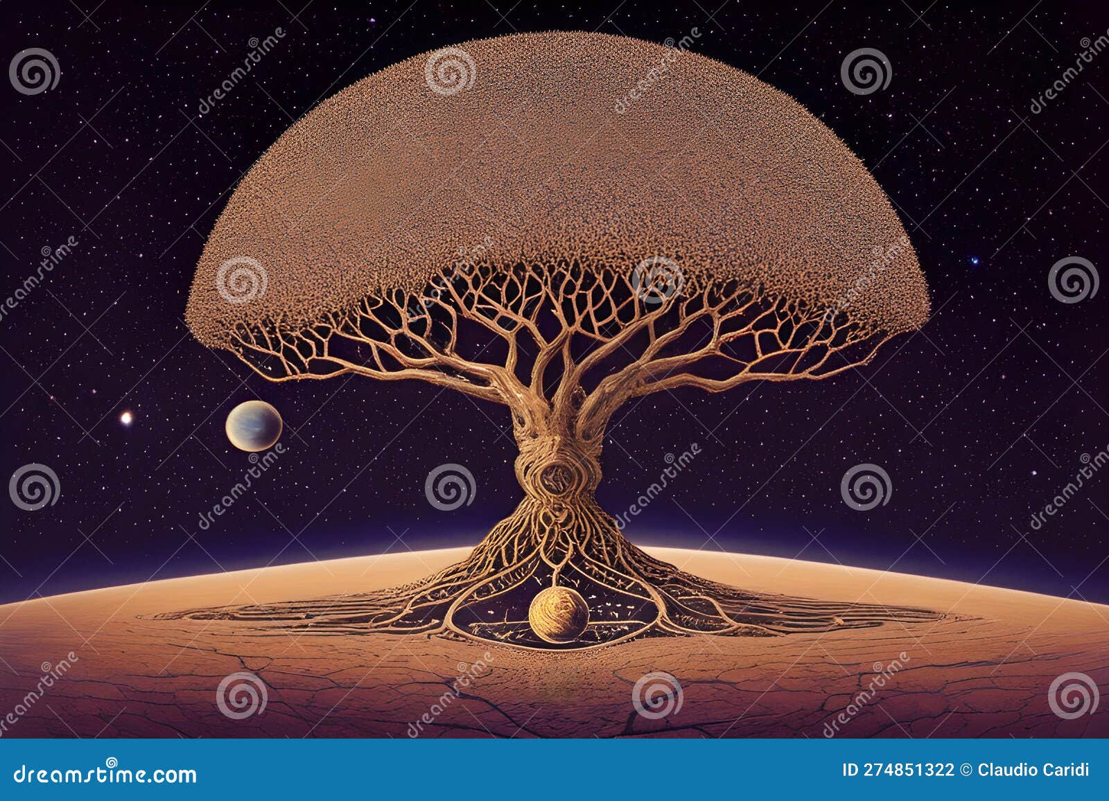 The Tree Of Life. Cycle Of Life, Growth, Evolution Concept. Generative ...