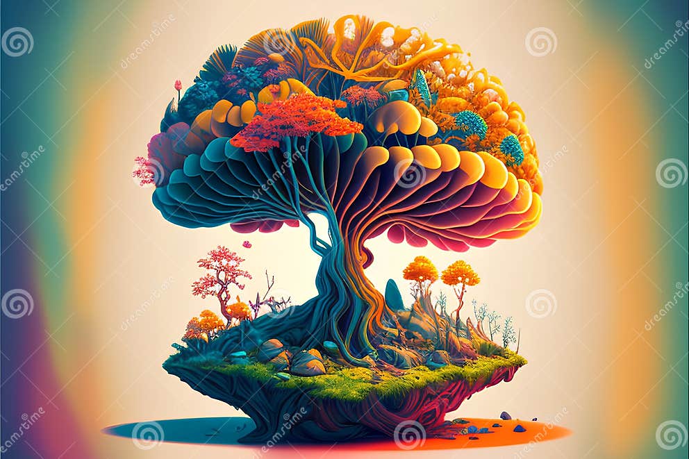 Tree of Life. 3D Illustration. 3D CG. High Resolution Stock ...
