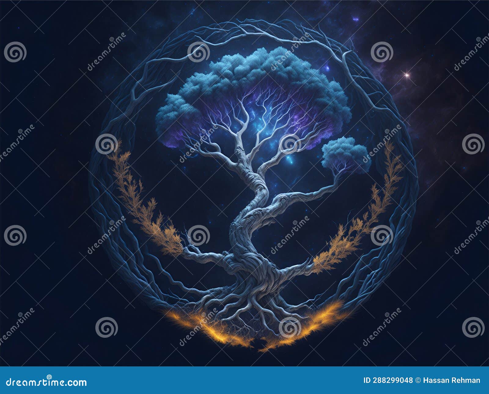 Tree of Life in Galaxy, Universe, Dramatic, Fantasy, Waterfall, Ultra ...
