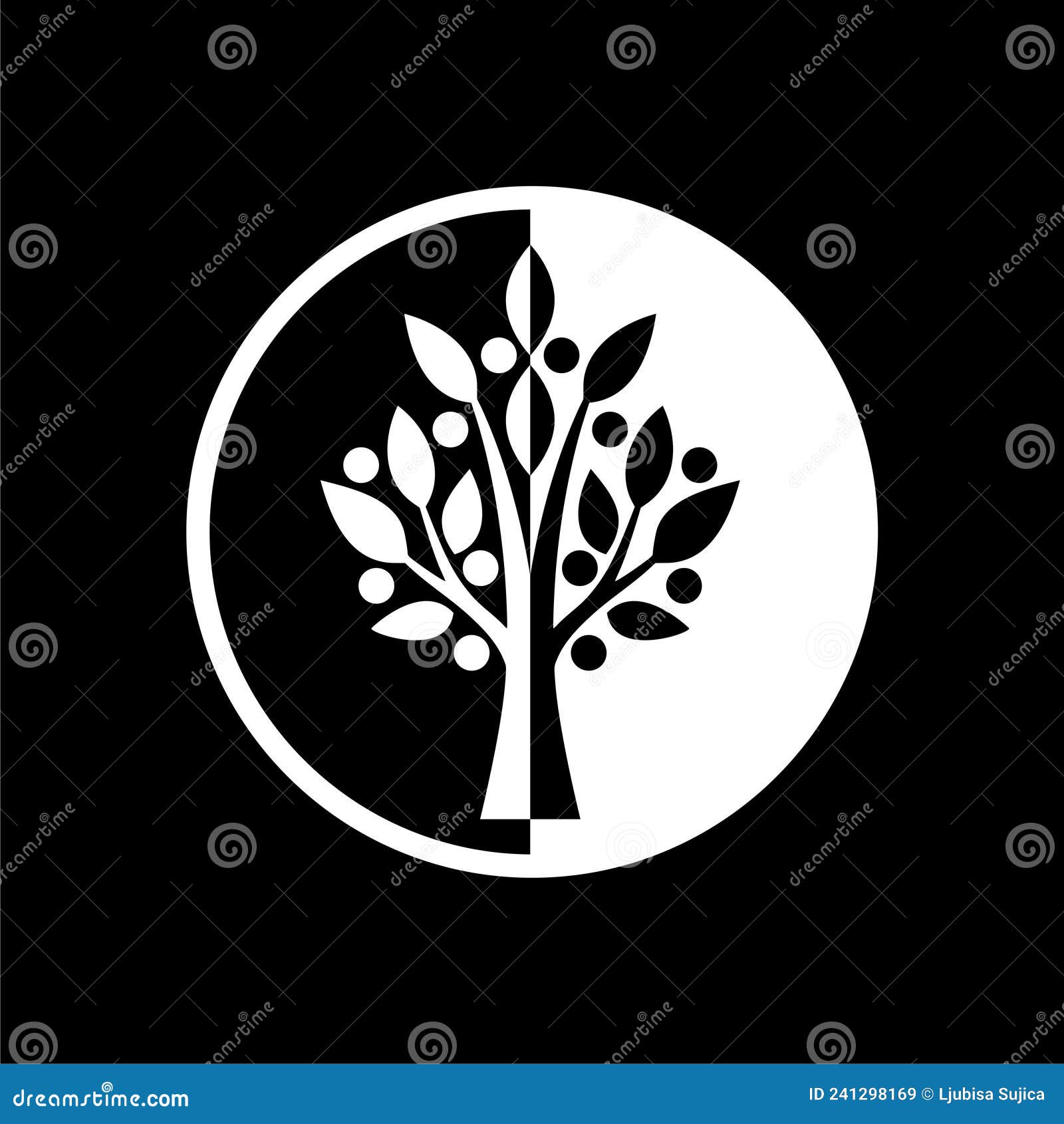 Tree of Life Icon Isolated on Dark Background Stock Vector ...