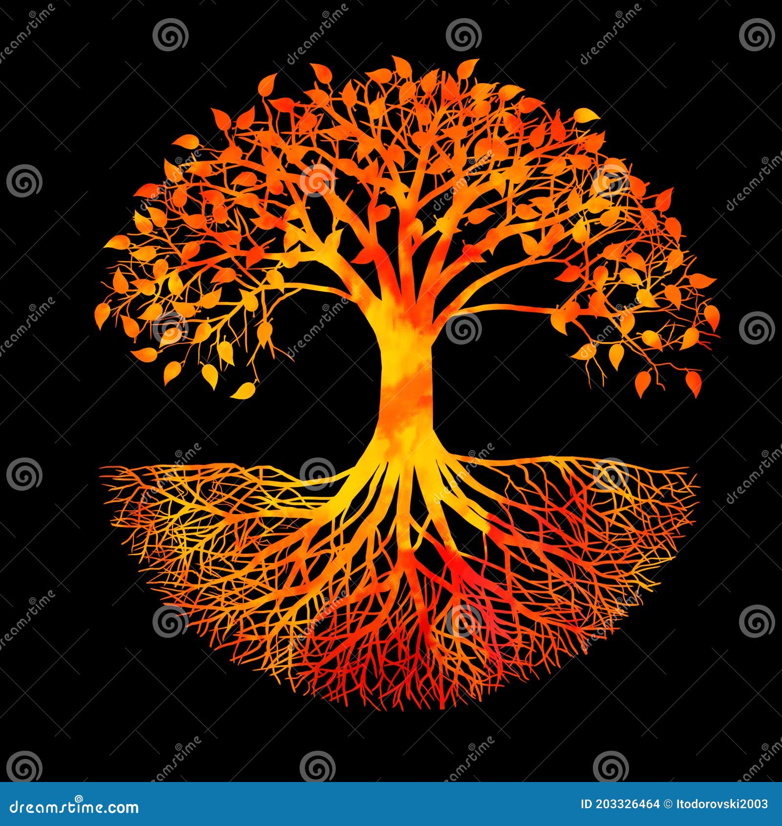 The Tree of Life Illustration Stock Illustration - Illustration of blue ...