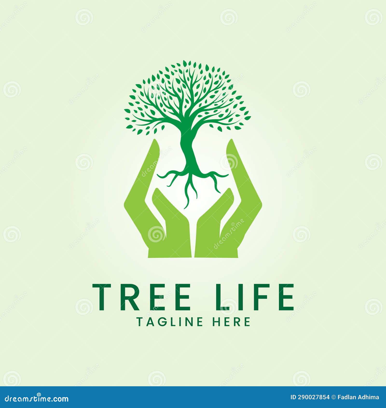 Tree Life Logo Icon Template Design. Hand and Tree Illustration Stock ...