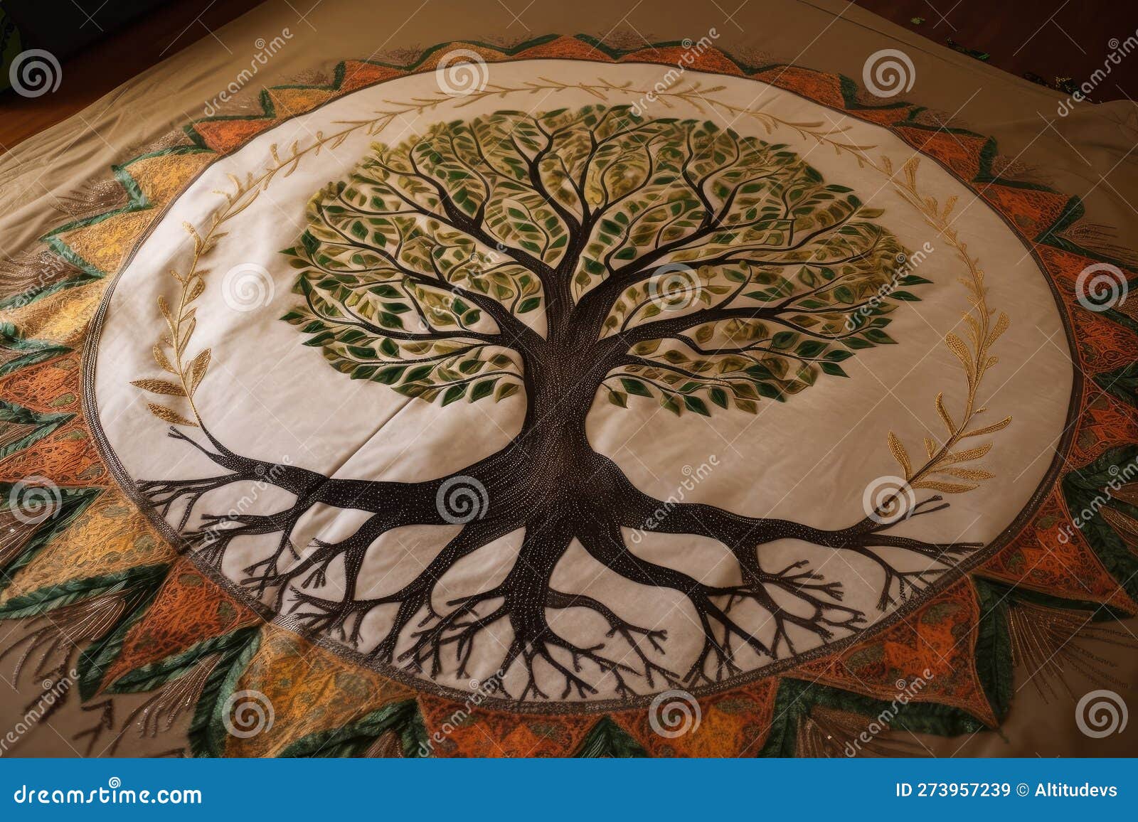 Tree of Life Mandala, with Each Branch and Leaf Representing a Part of ...