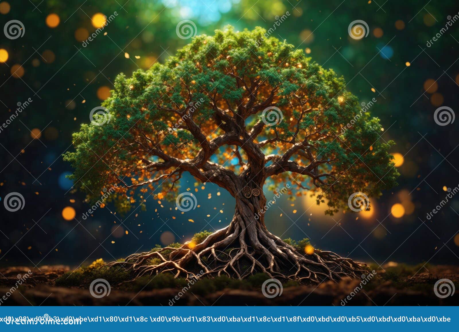 Tree of Life with the Roots. Ai Generative Stock Illustration ...