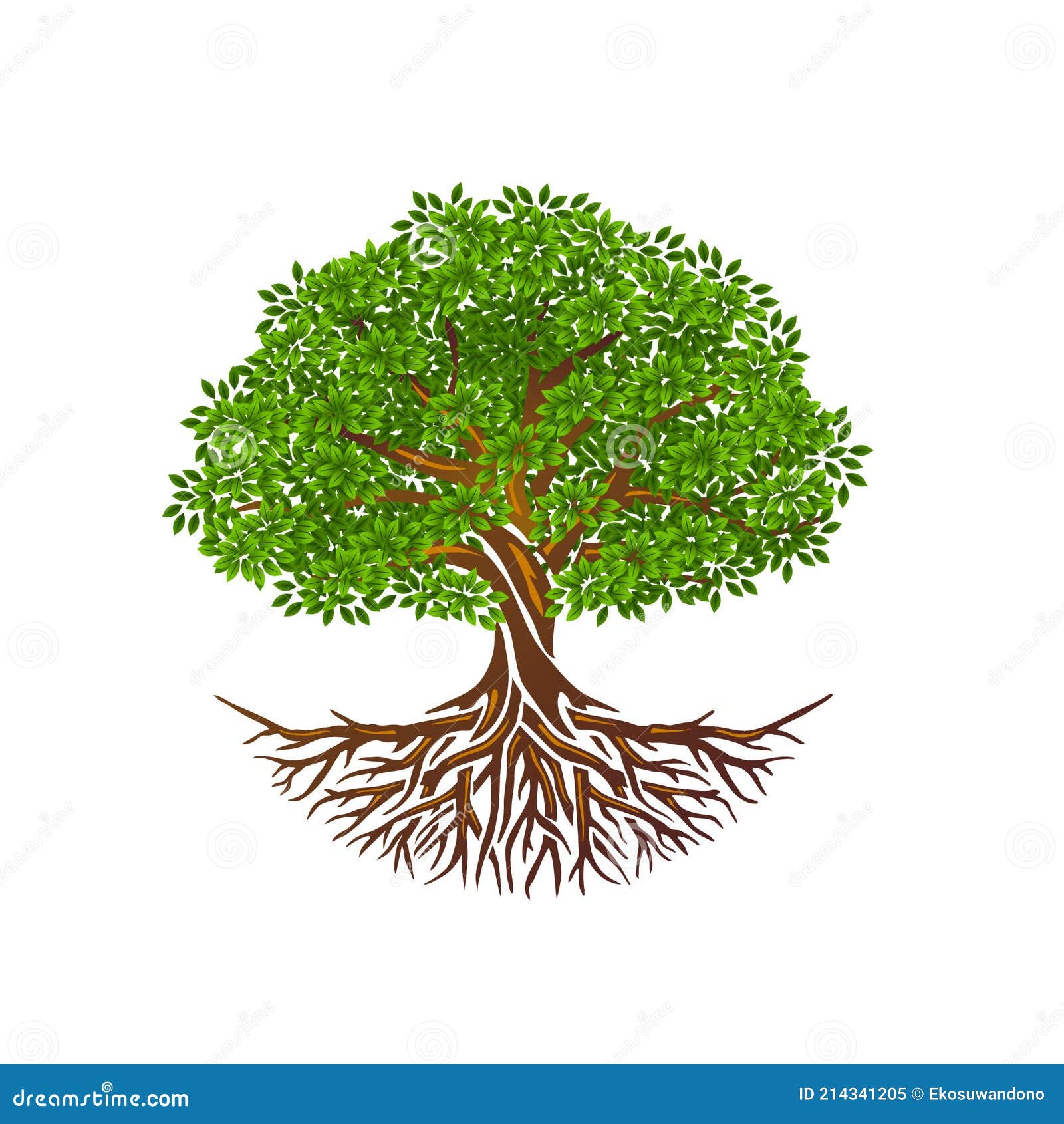 Tree of Life or Tree and Roots Vector with Round Shape Stock Vector ...