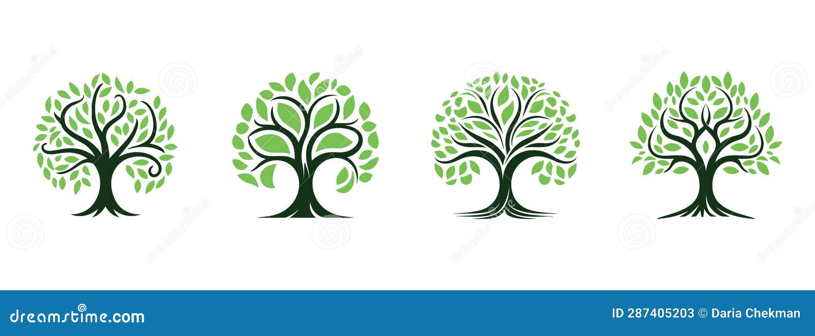 Tree of Life Set on White Background Stock Illustration - Illustration ...