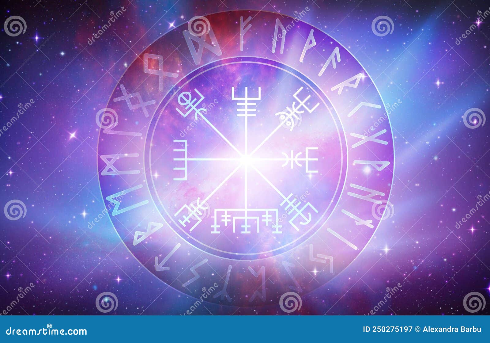 Vegvisir Runic Compass of the Vikings Navigators, Runes Elder Futhark ...