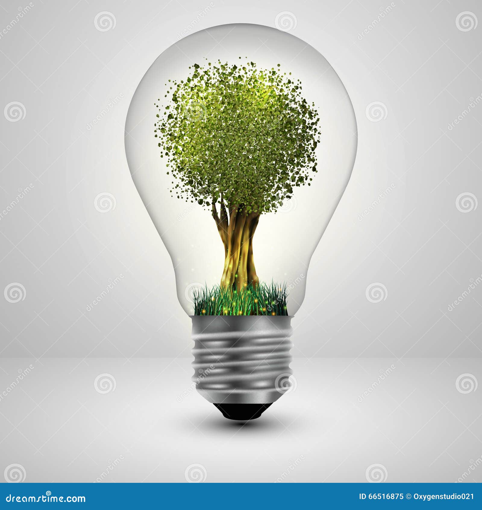 Tree in a Light Bulb Ecology Concept Stock Vector - Illustration of ...