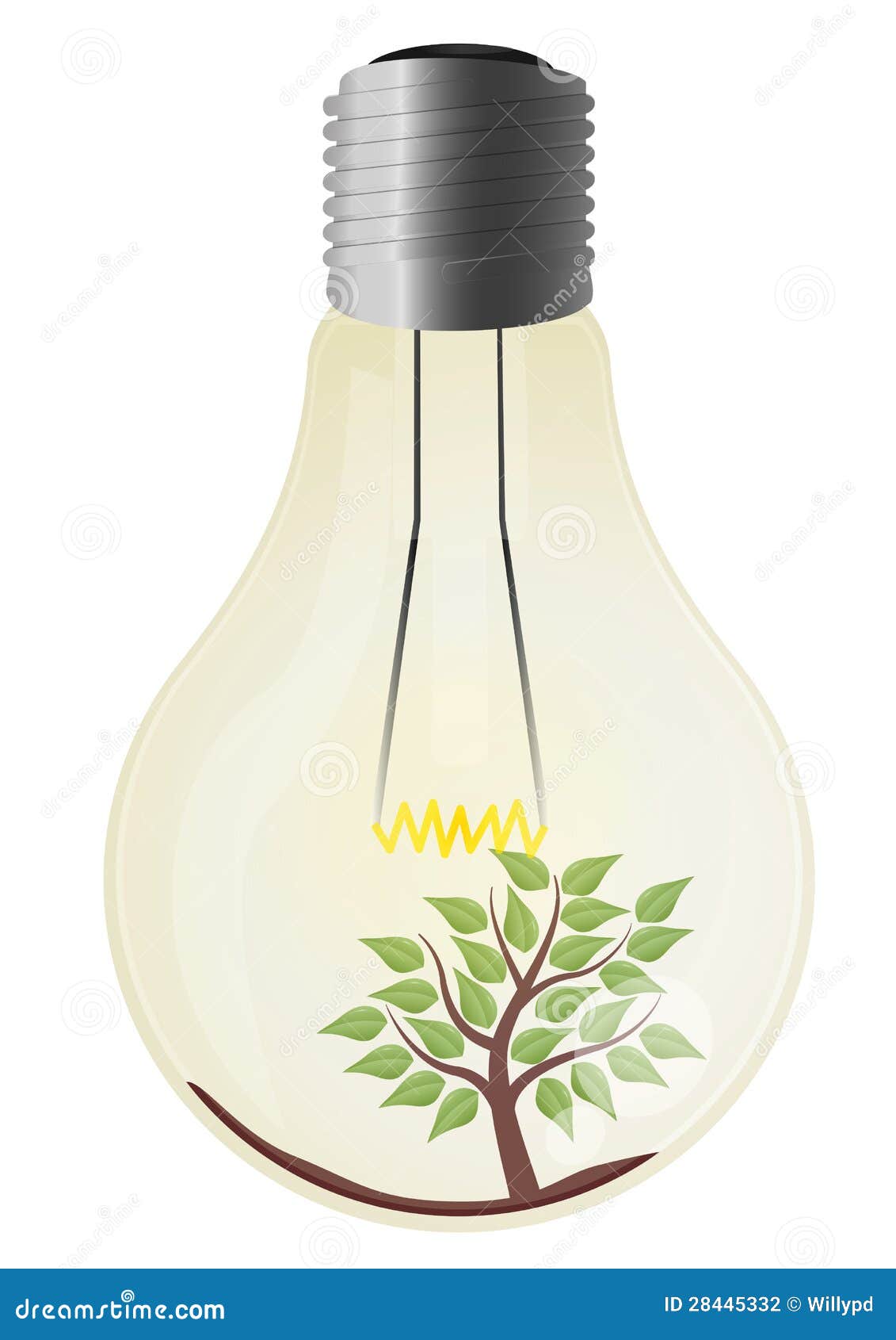 Tree lightbulb stock vector. Illustration of symbol, object - 28445332
