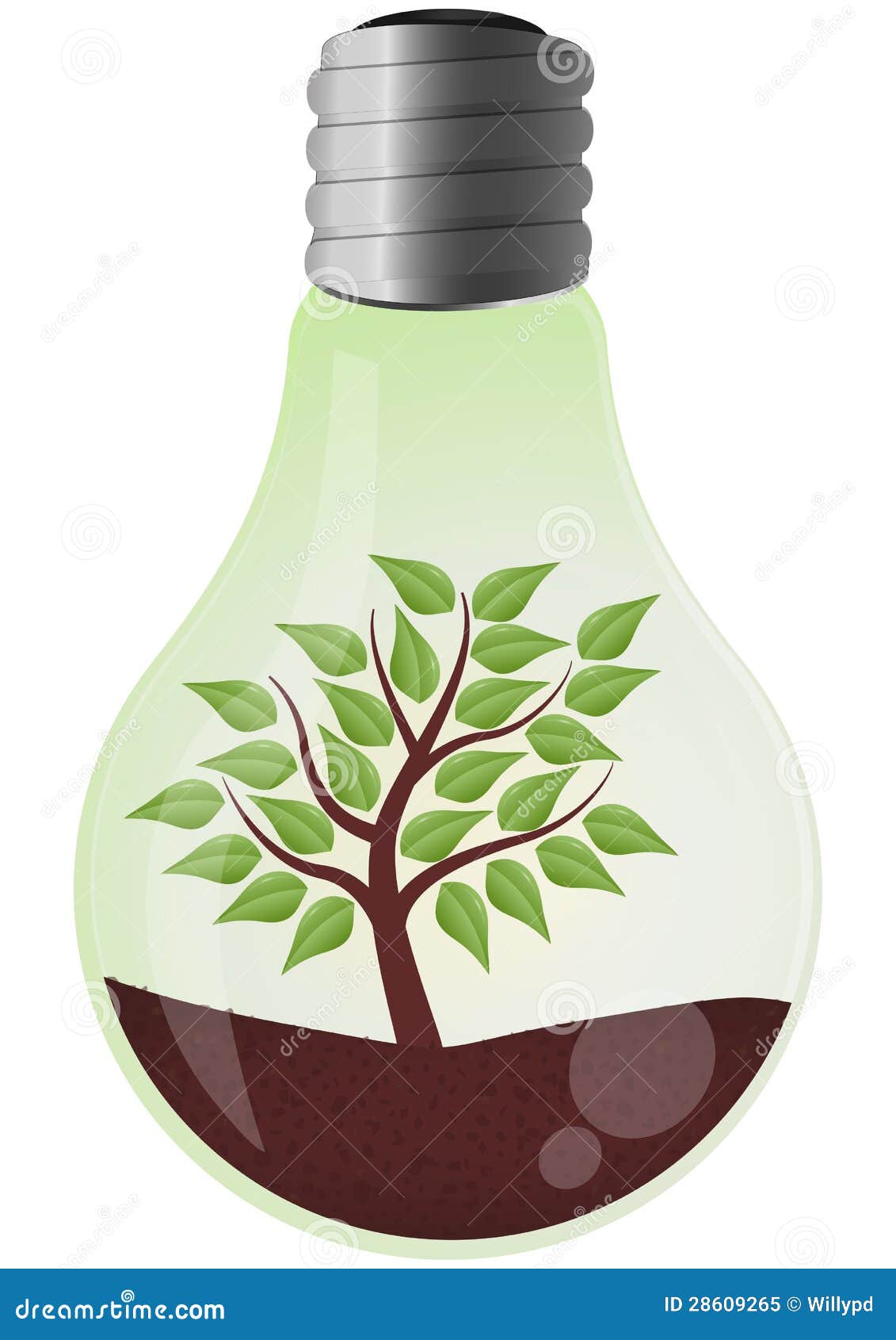 Tree lightbulb stock vector. Illustration of illumination - 28609265