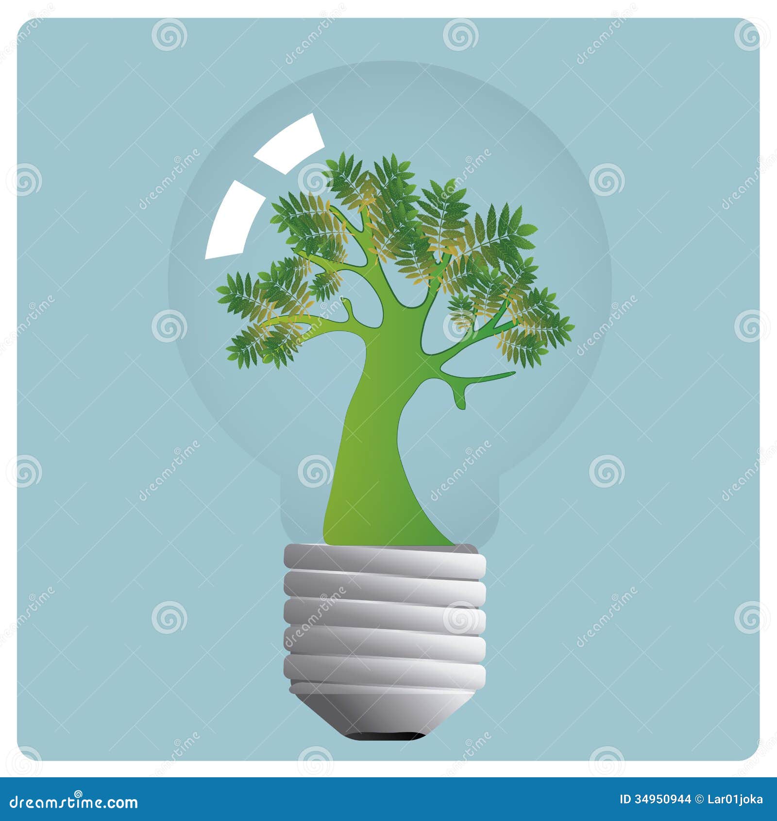 Tree in a lightbulb stock vector. Illustration of ecology - 34950944
