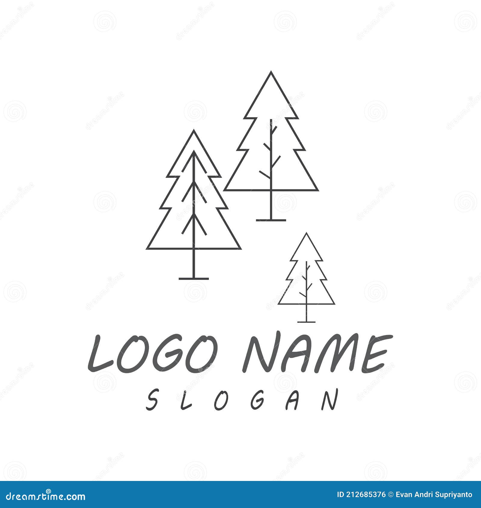 Tree Line Logo Template Vector Symbol Nature Stock Vector ...