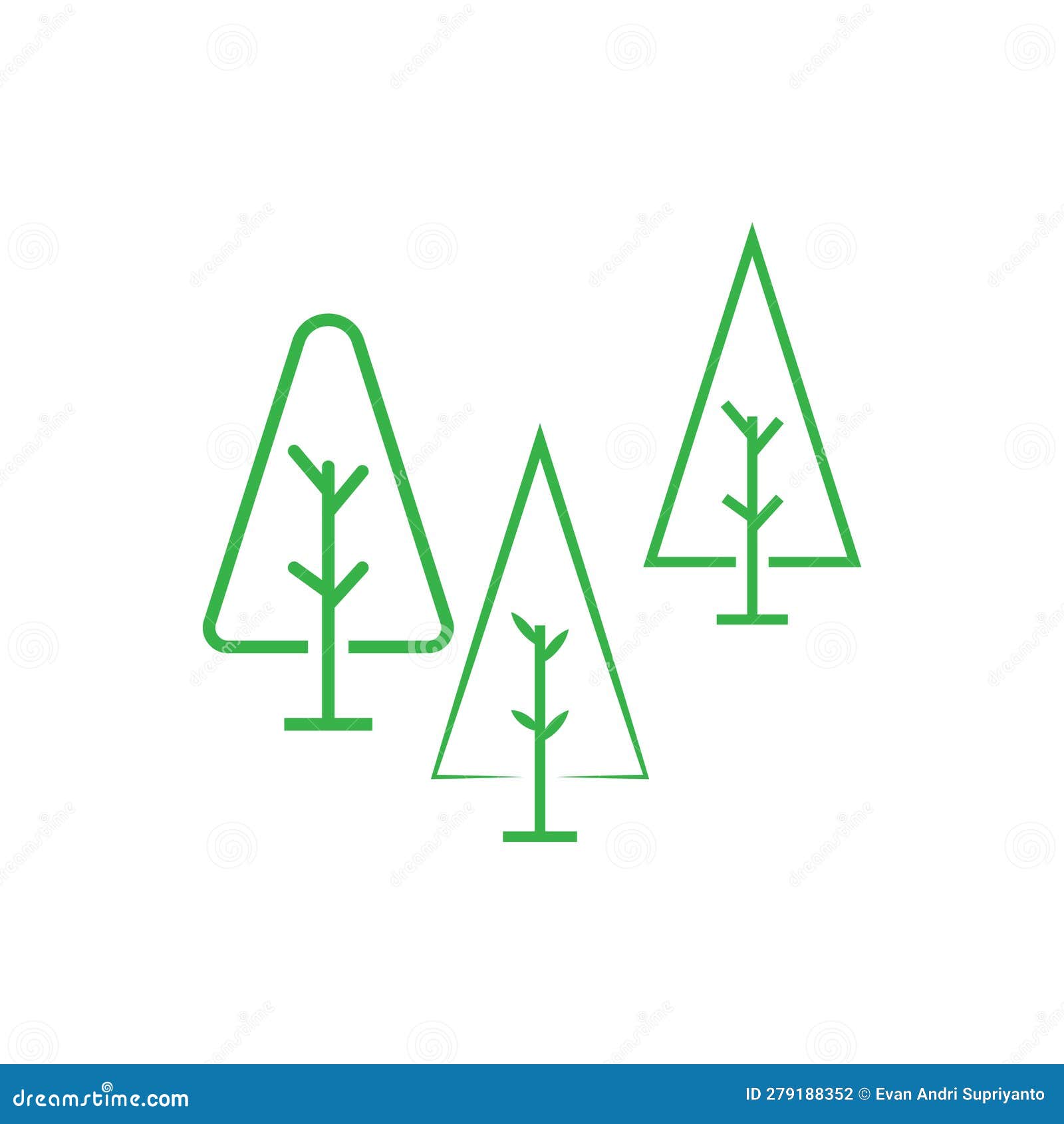 Tree Line Logo Template Vector Symbol Stock Vector - Illustration of ...