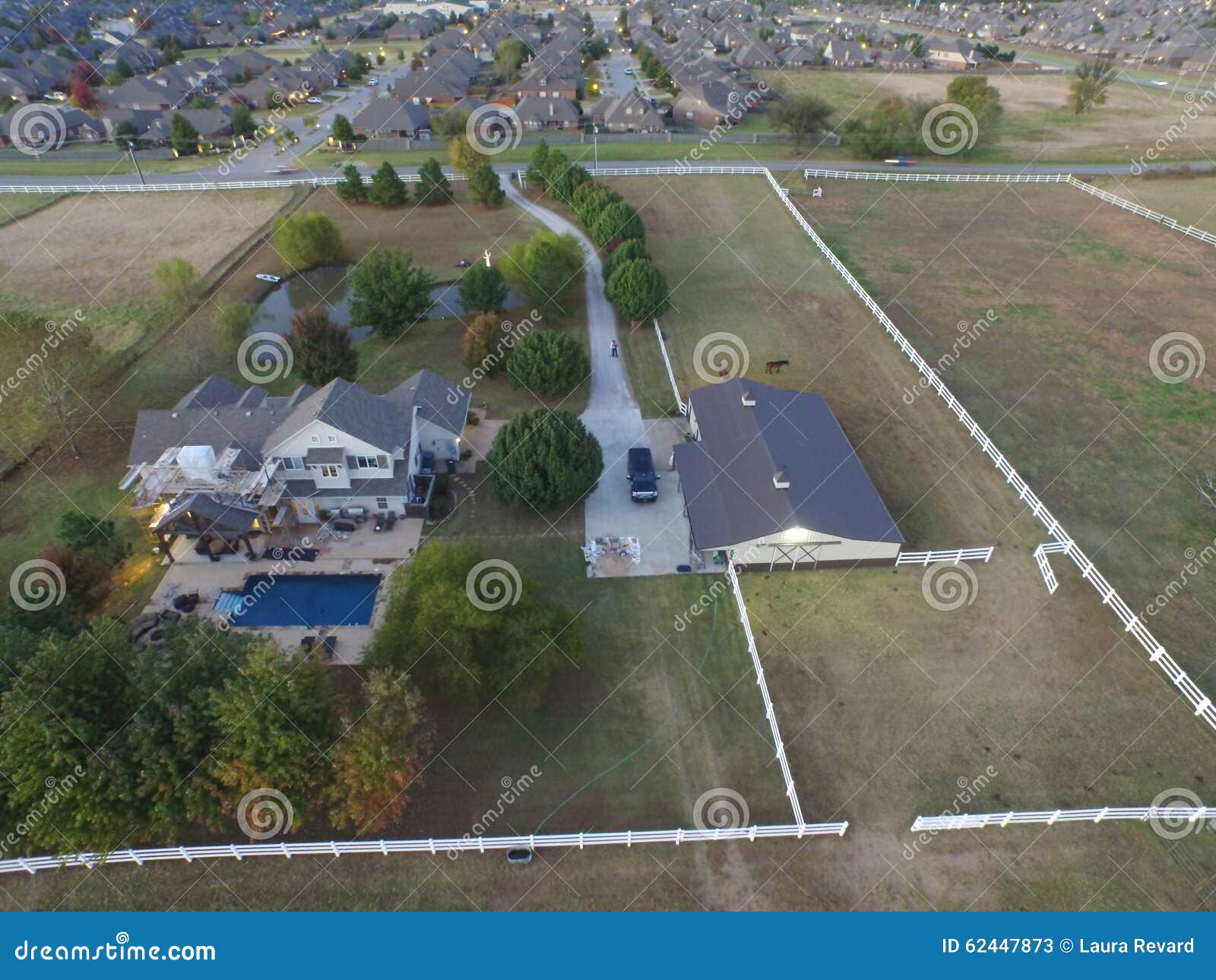 Tree Lined Driveway stock image. Image of phantom, fence - 62447873