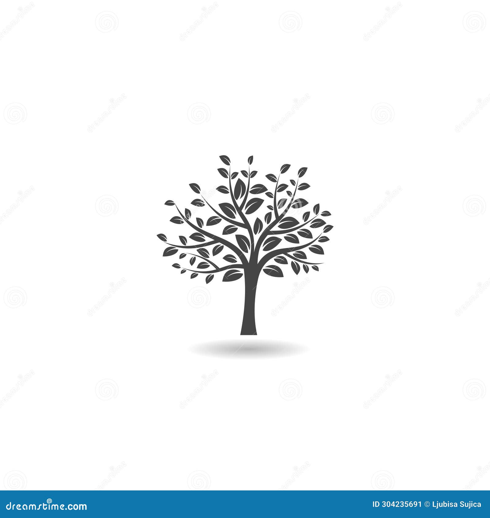 Tree of Live Icon with Shadow Stock Vector - Illustration of forest ...