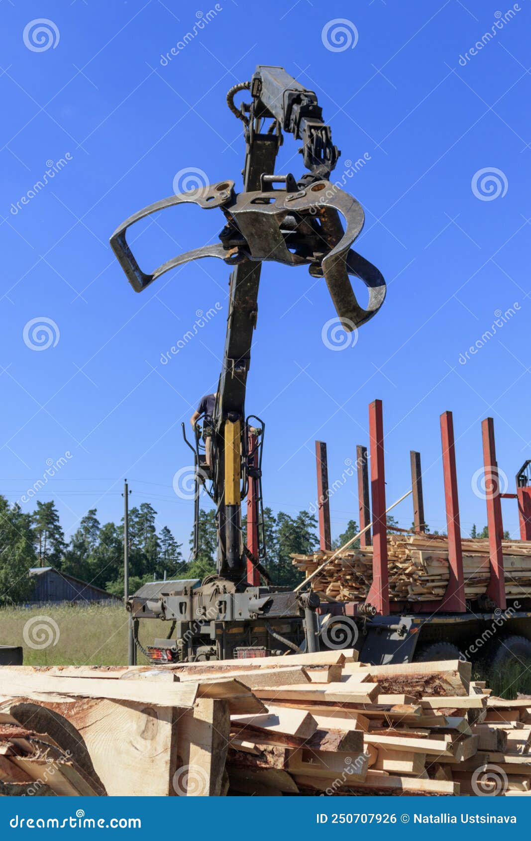 Tree Log Hydraulic Manipulator. Load Boards Supplied To the ...