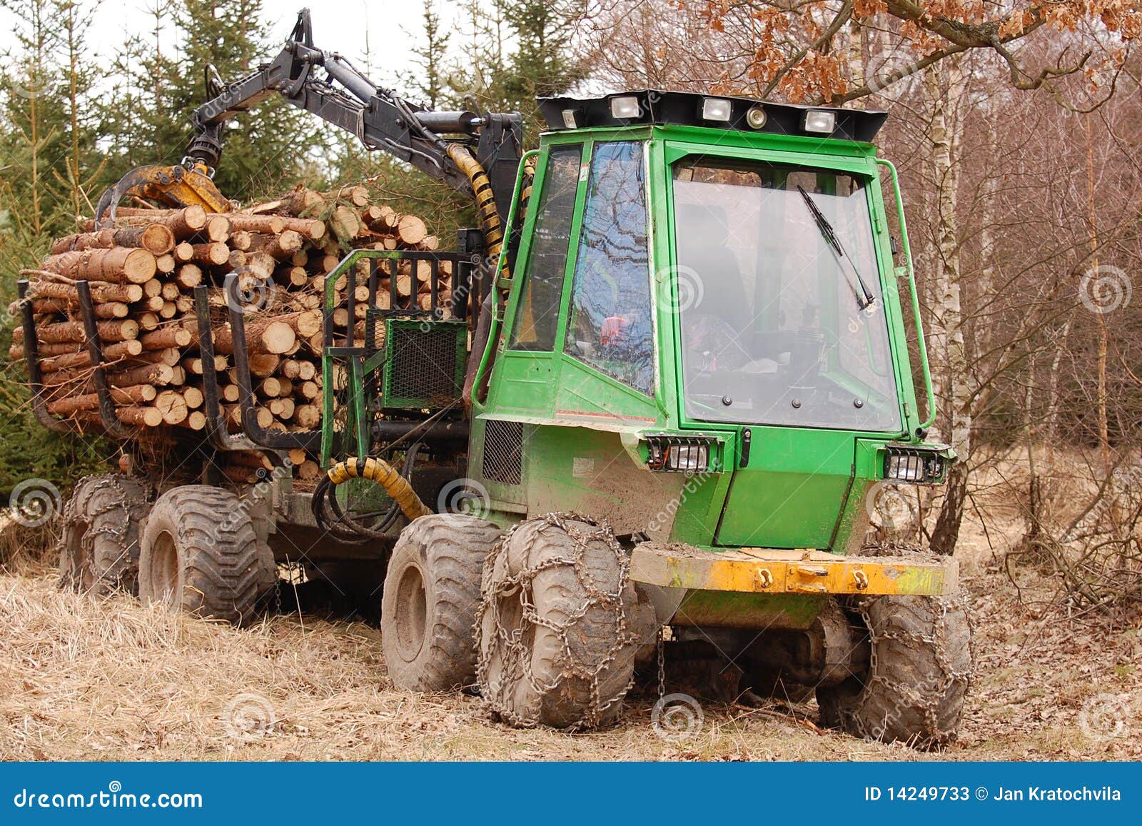 Tree Log Hydraulic Manipulator - Tractor Stock Image - Image of tractor ...