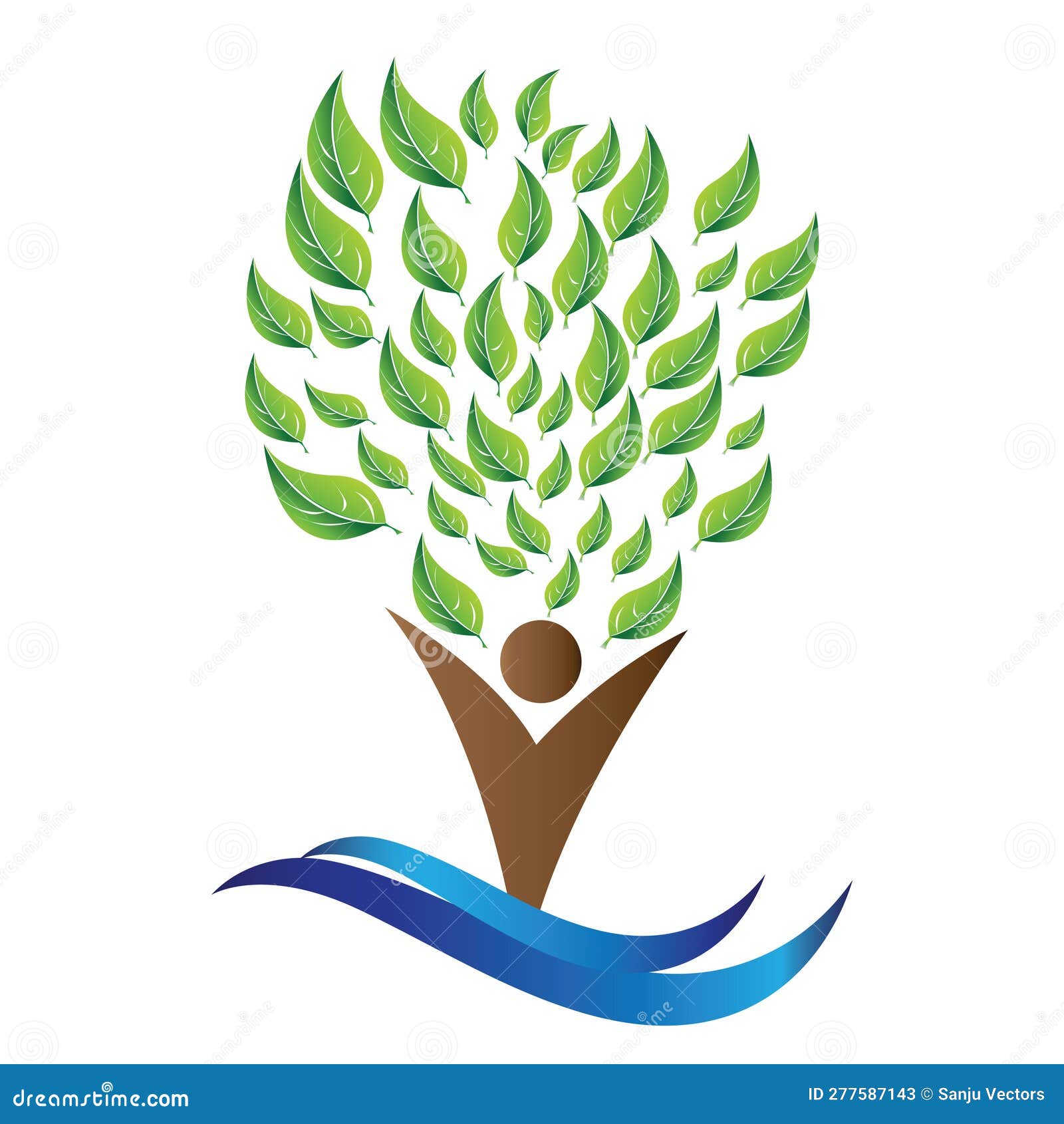 New People Tree Logo Vector Illustration on White Background Stock ...