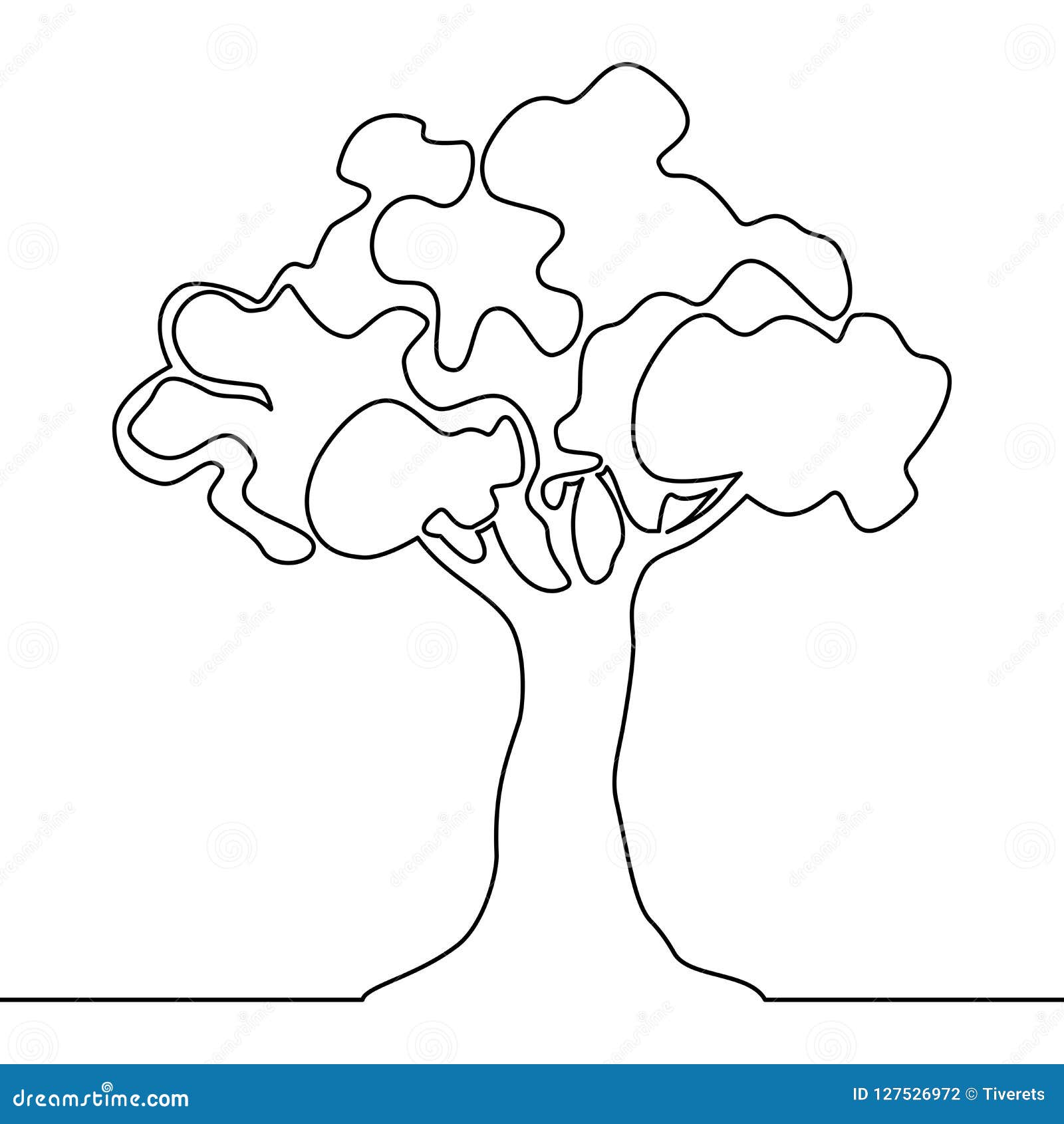 Tree Logo Continuous One Line Nature Tree Vector Stock Vector ...