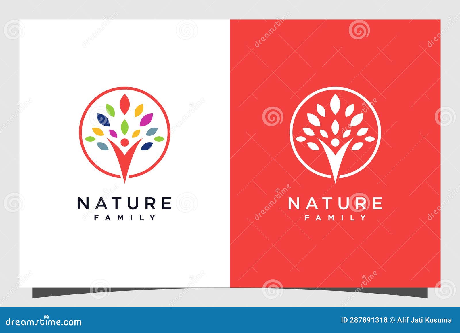 Tree Logo Design with Family Human Concept Premium Vector Part 1 Stock ...