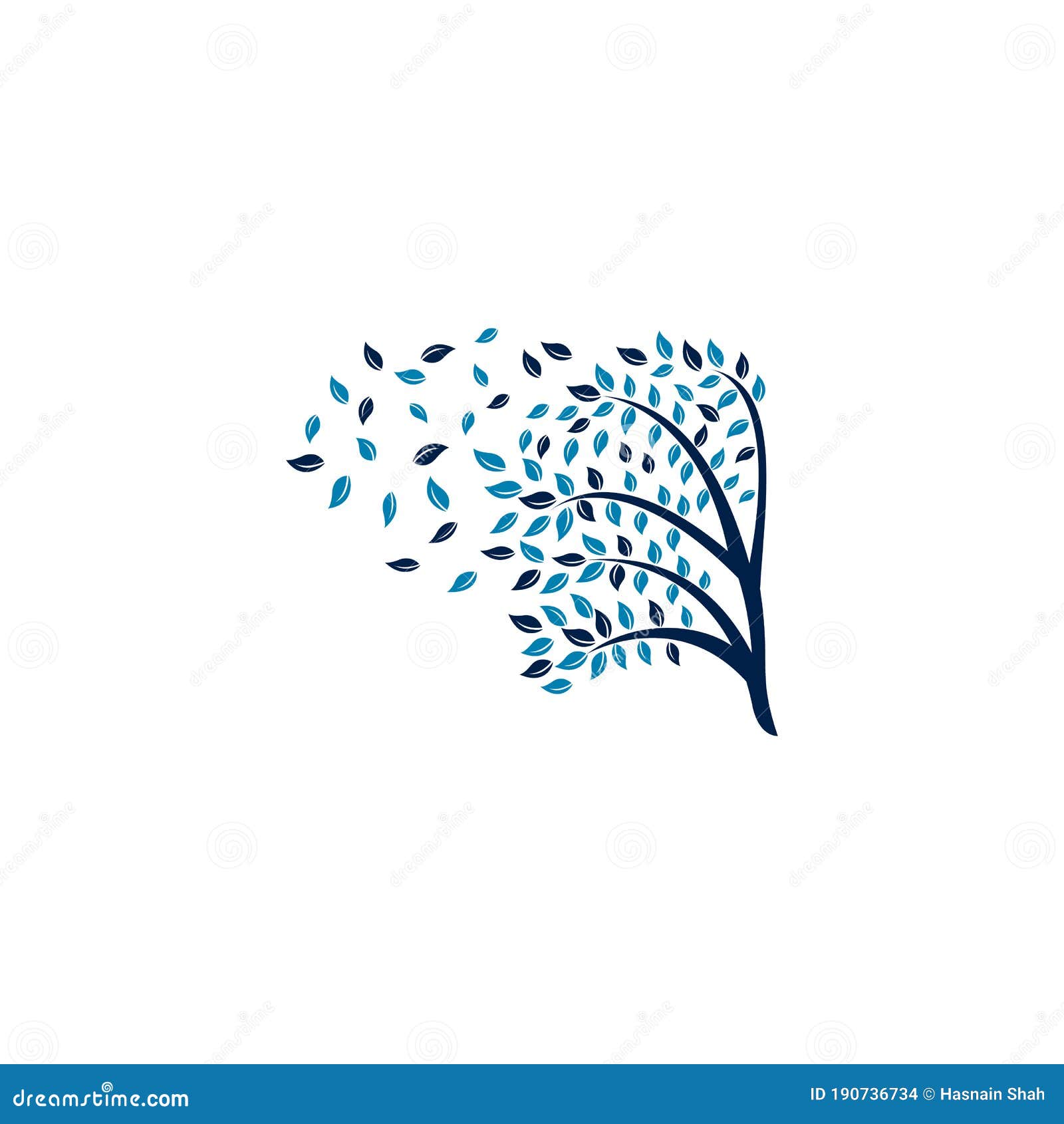 Wind Blowing through Leafs. Stock Vector - Illustration of graphic ...