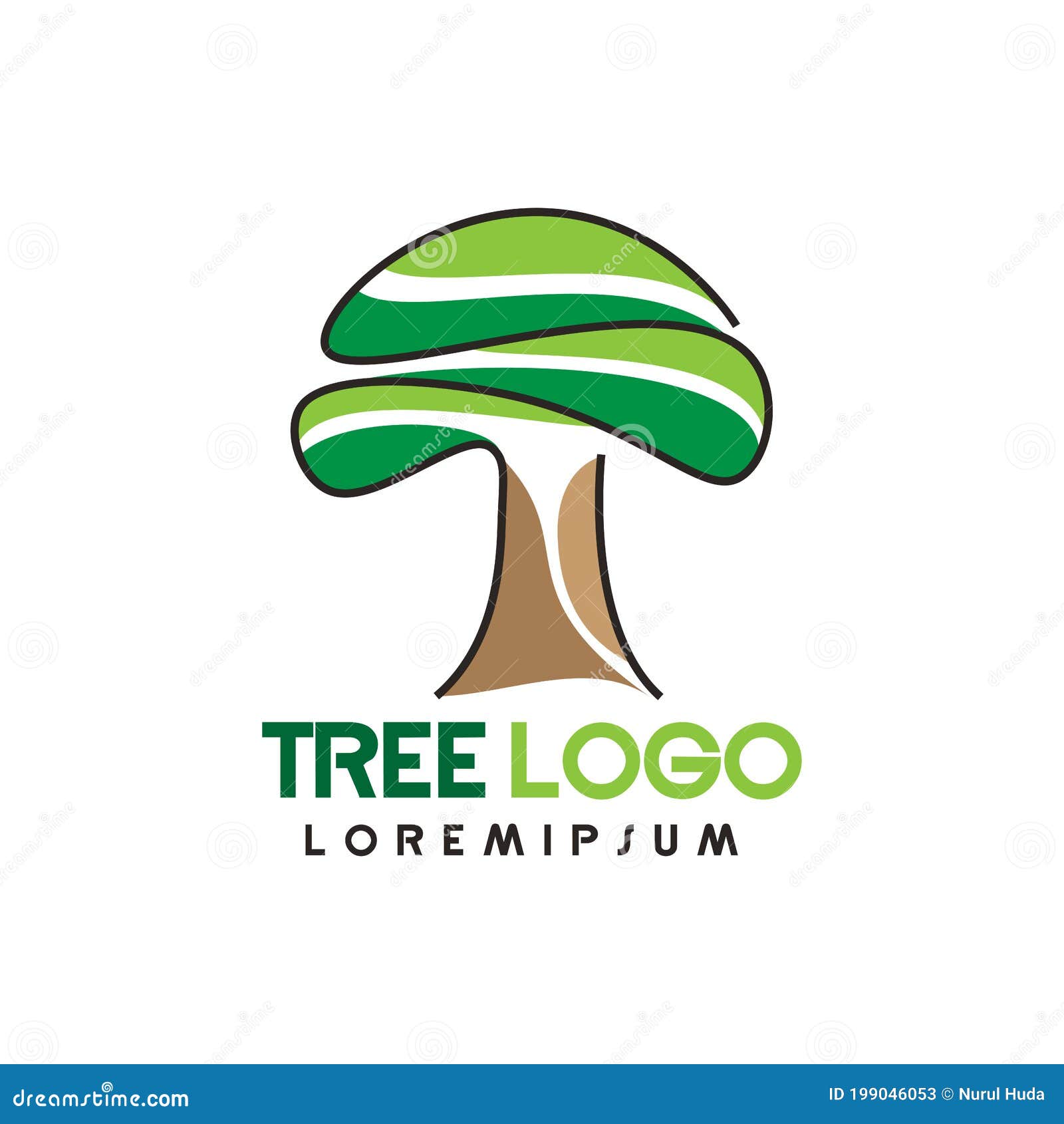 Tree Logo Design Simple Modern Vector Template Icon Green Nature Stock ...