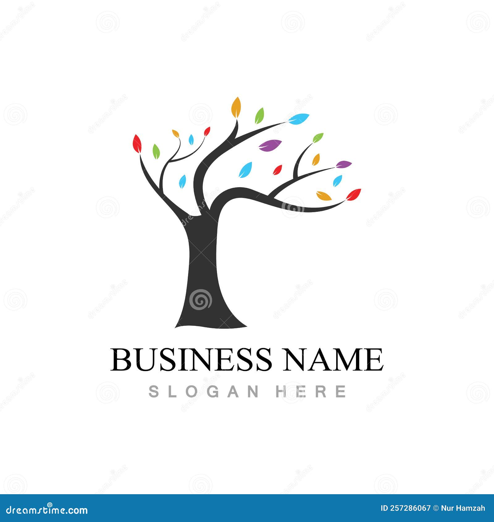 Tree Logo Design with Template Vector Concept Stock Vector ...