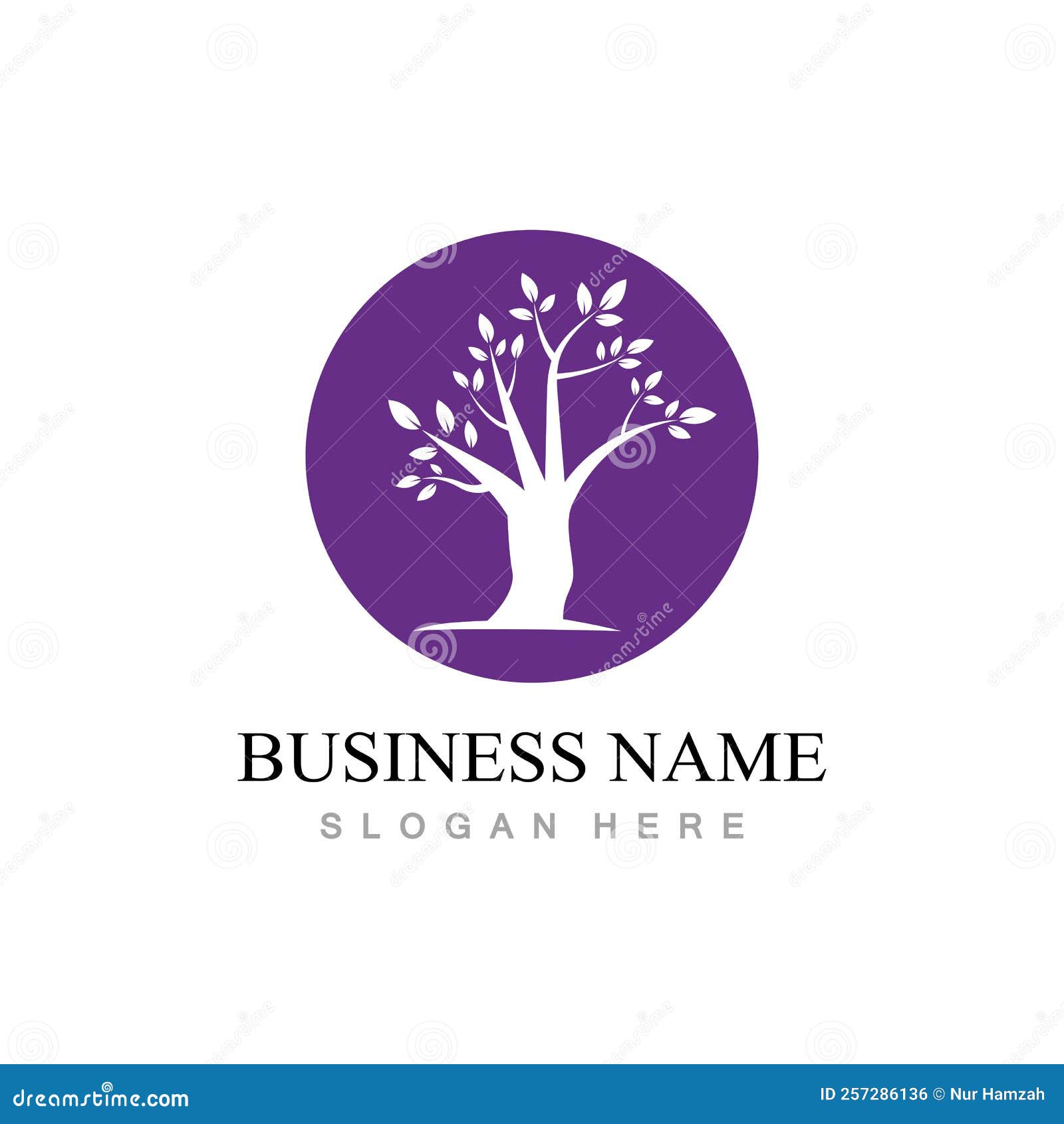 Tree Logo Design with Template Vector Concept Stock Vector ...