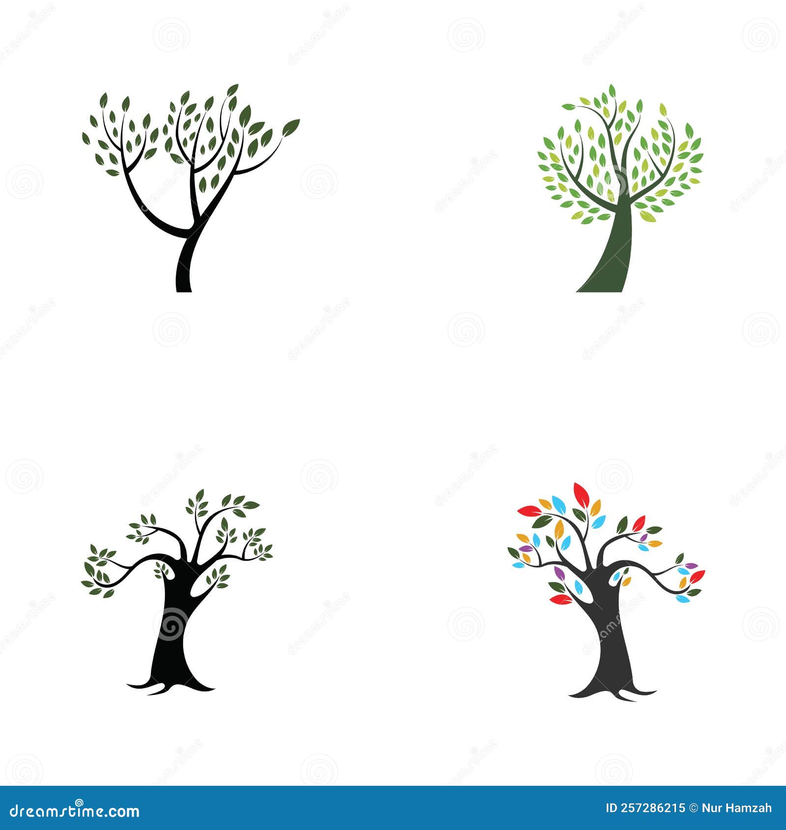 Tree Logo Design with Template Vector Concept Stock Vector ...