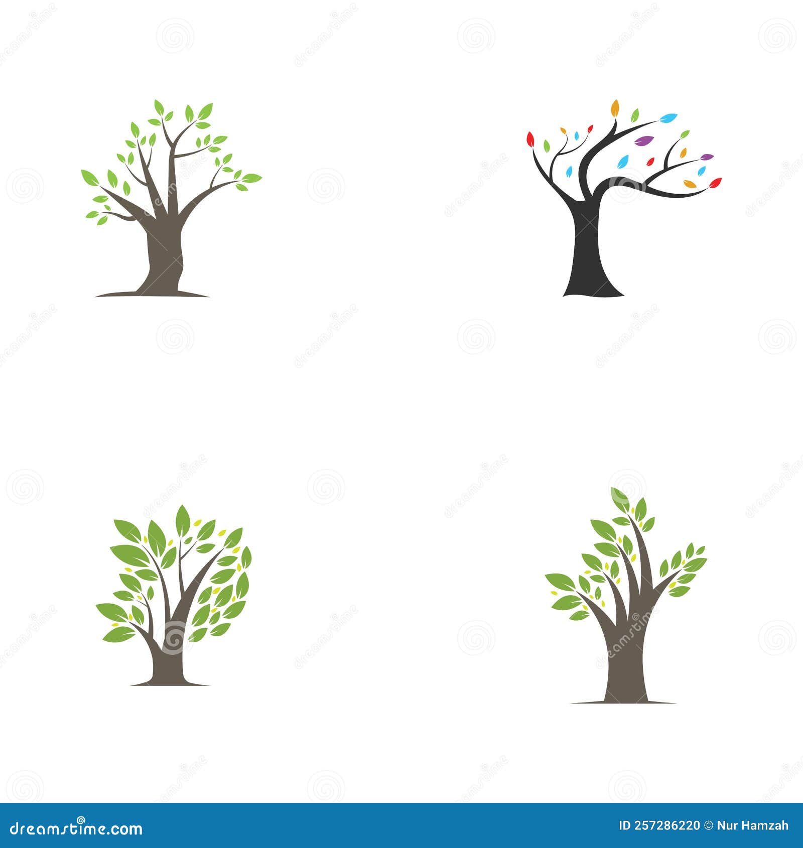 Tree Logo Design with Template Vector Concept Stock Vector ...
