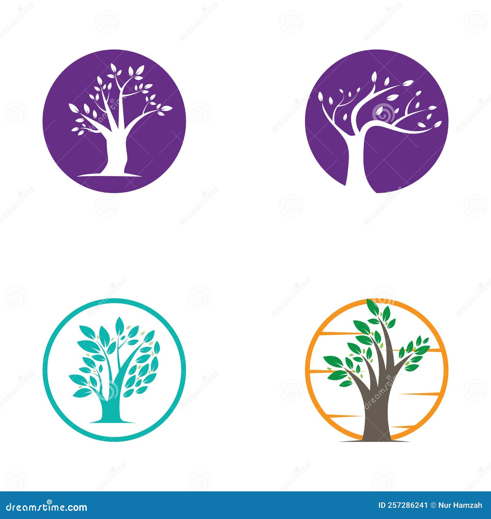 Tree Logo Design with Template Vector Concept Stock Vector ...