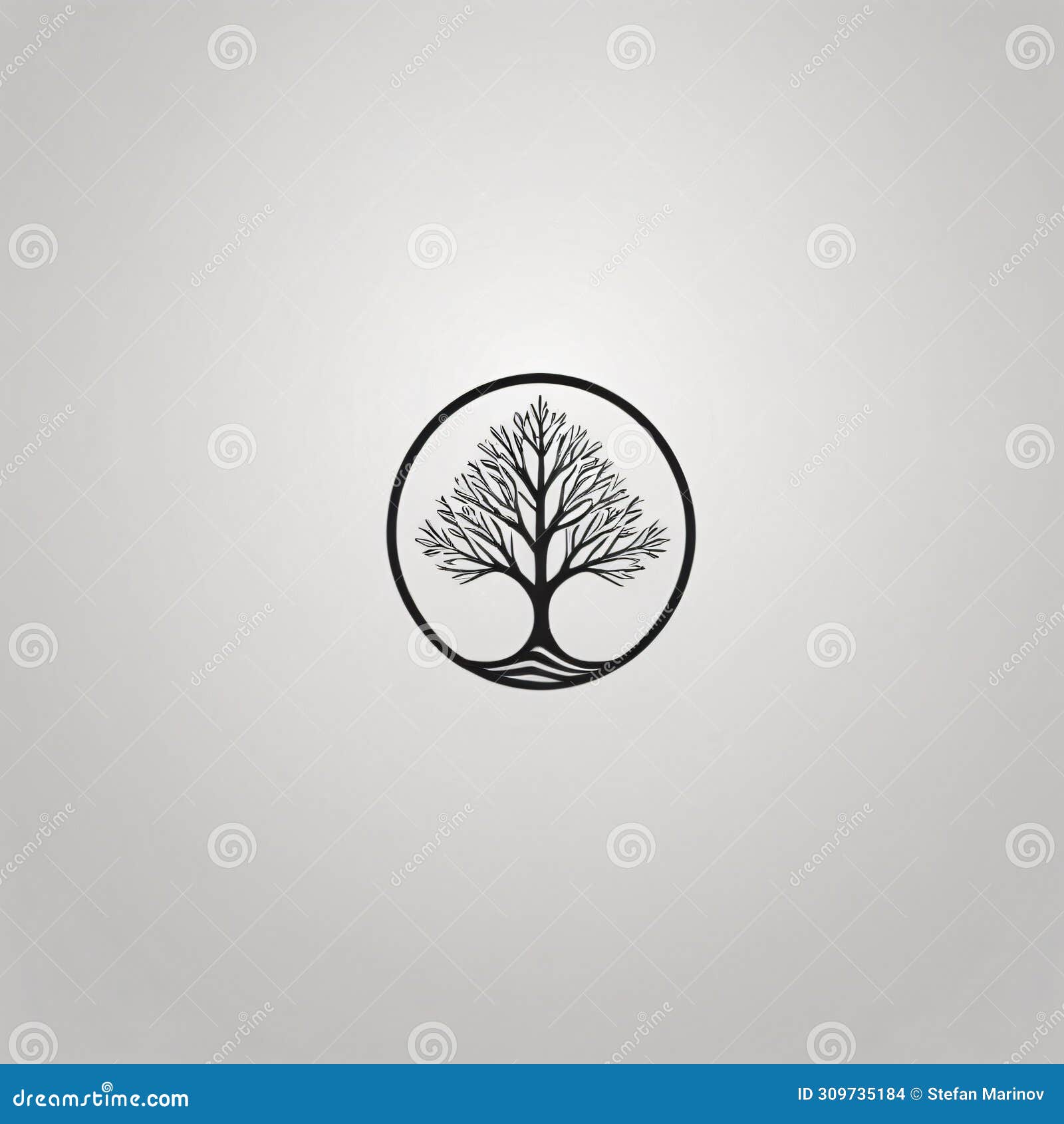 Tree Logo Enclosed in Circle Stock Photo - Image of harmony, nature ...