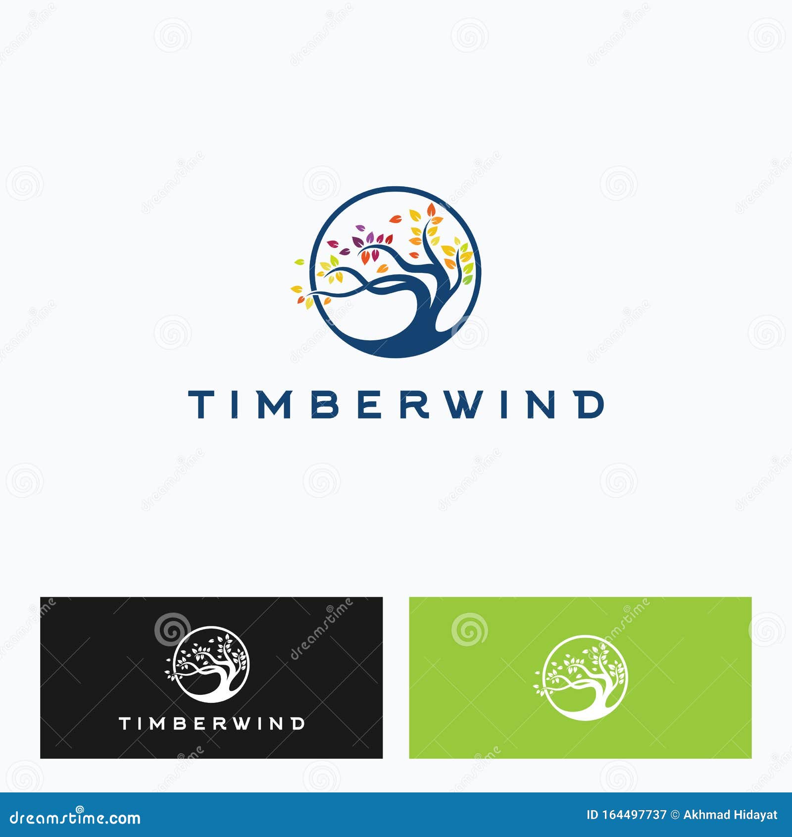 Tree Logo Full Color and Black White for Your Company Stock Vector ...