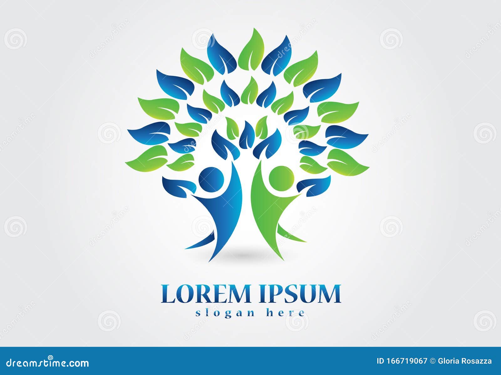 Tree Logo Nature Healthy People Blue Symbol Vector Stock Vector ...