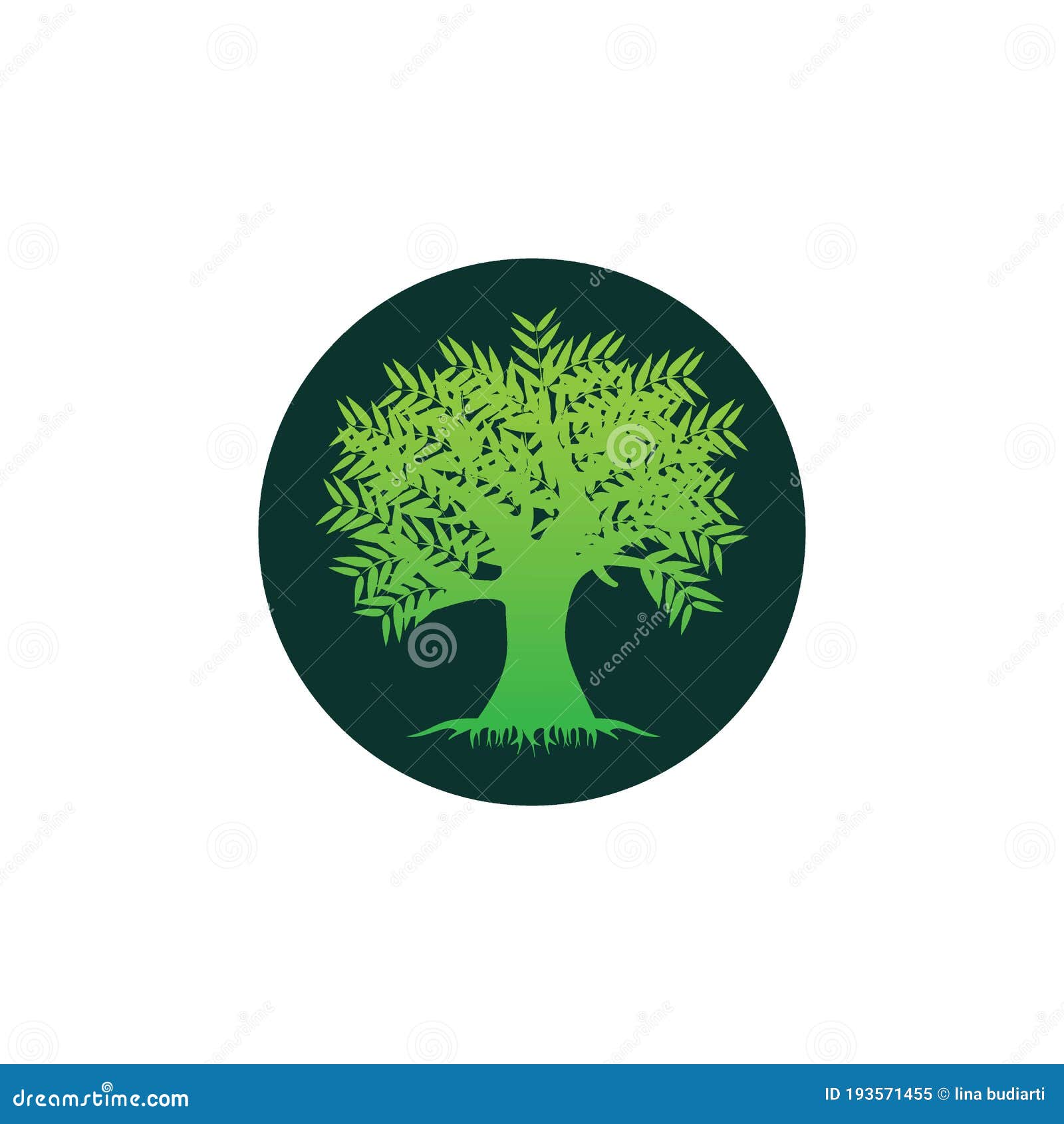 Tree logo stock vector. Illustration of silhouette, emblem - 193571455